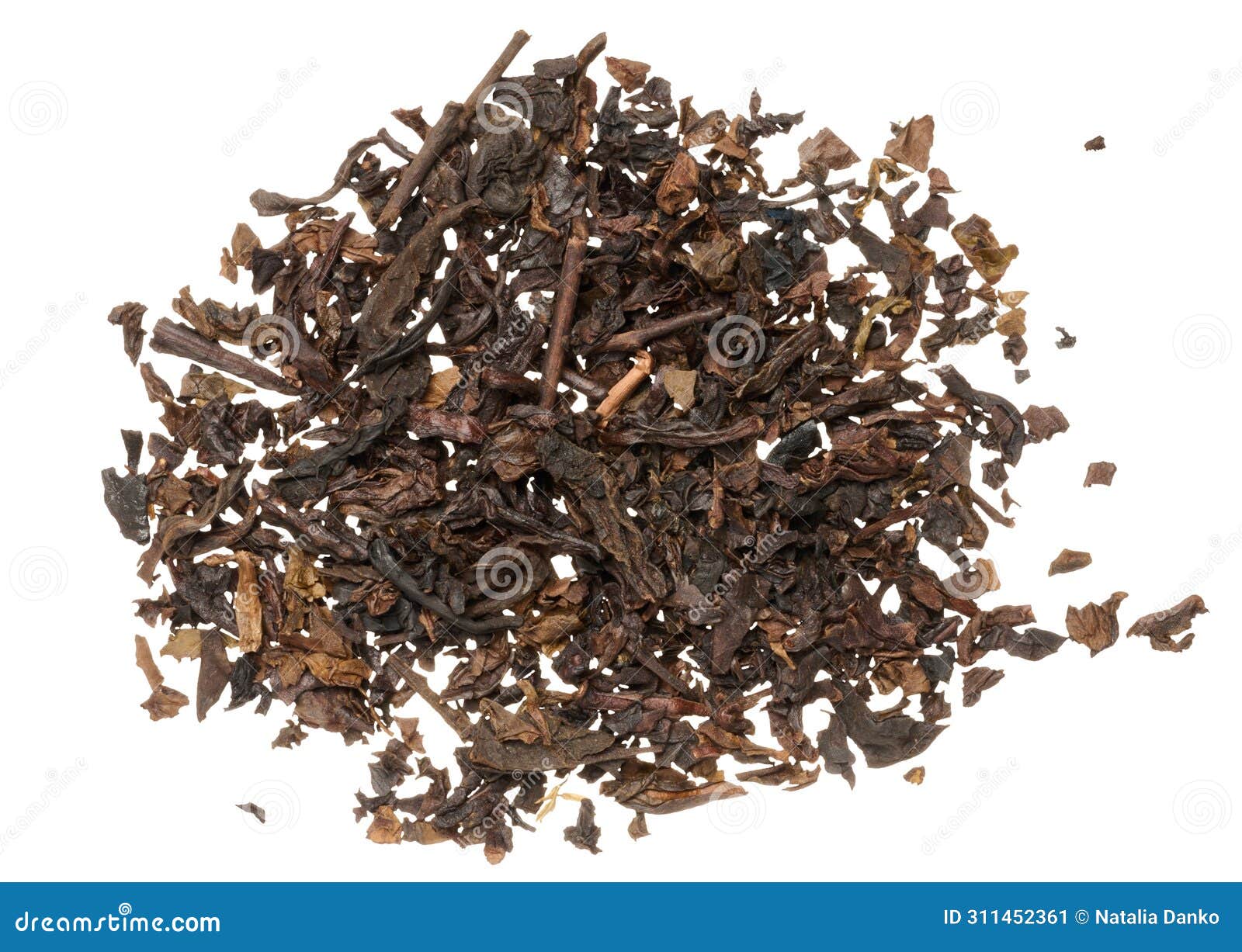 Dry Black Tea Leaves on Isolated Background Stock Image - Image of ...