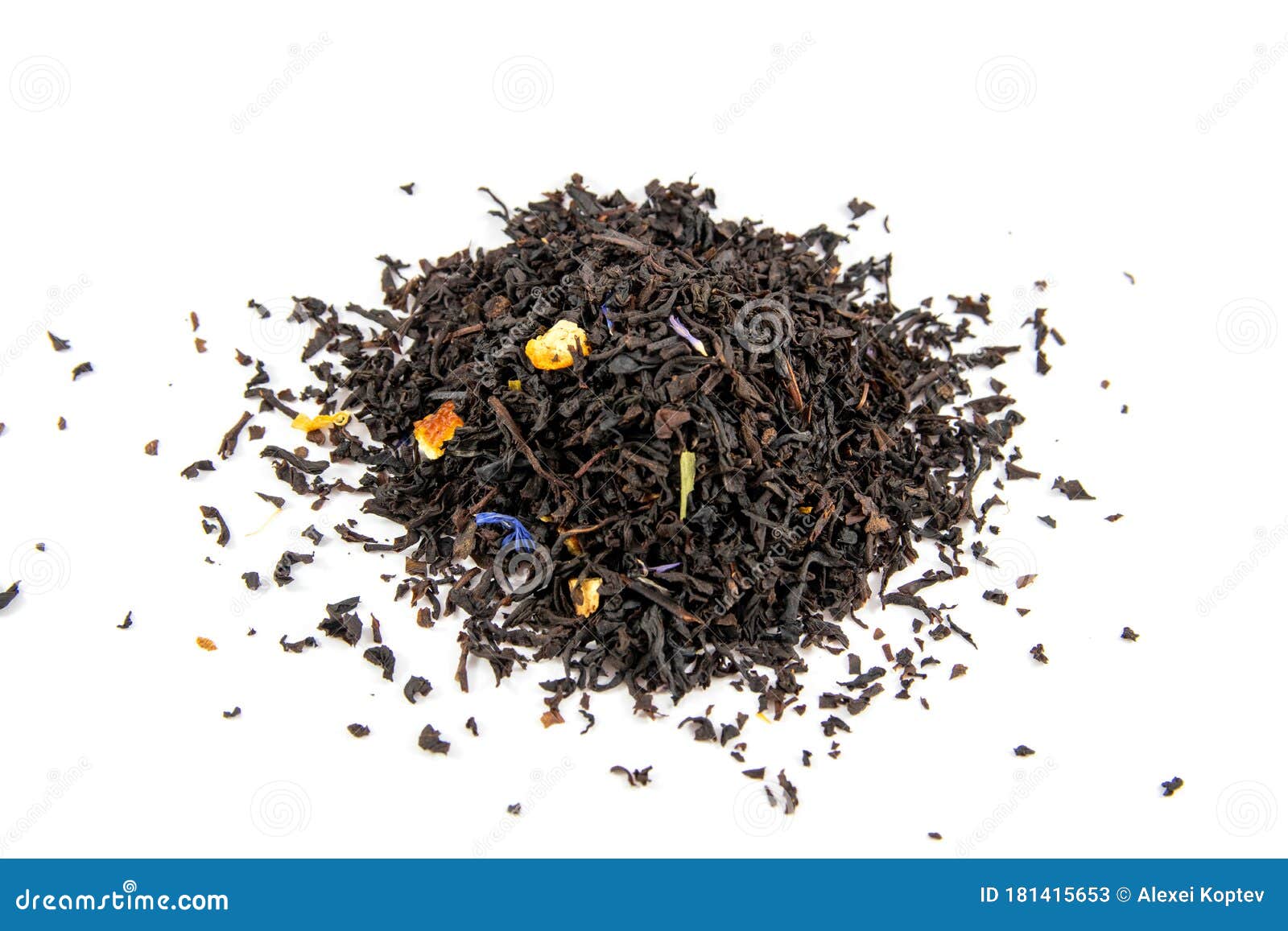 Dry Black Tea Leaves Isolated on White Stock Image - Image of organic ...