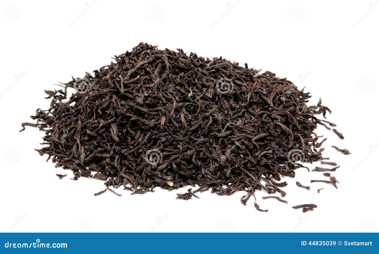 Dry Black Tea Leaves Isolated on a White Stock Image - Image of closeup ...