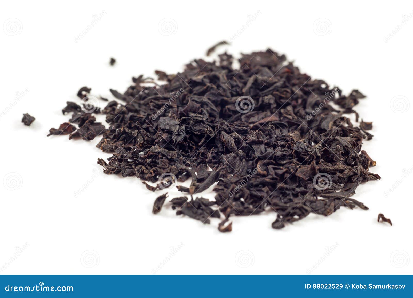 Dry Black Tea Leaves Isolated on White Background Stock Image - Image ...