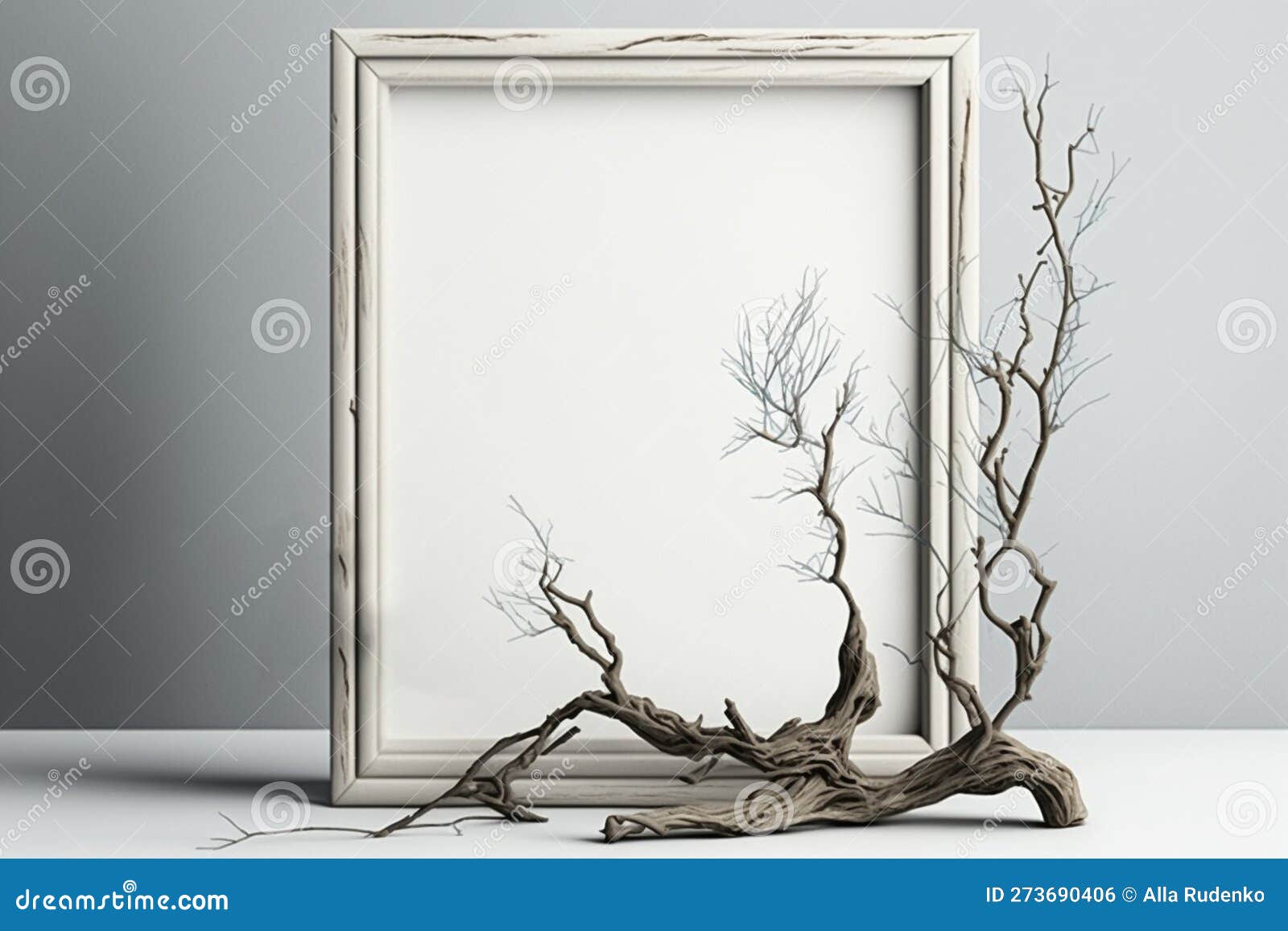 Dry Branches of Tree Roots Frame an Empty Frame. AI Generated Stock ...