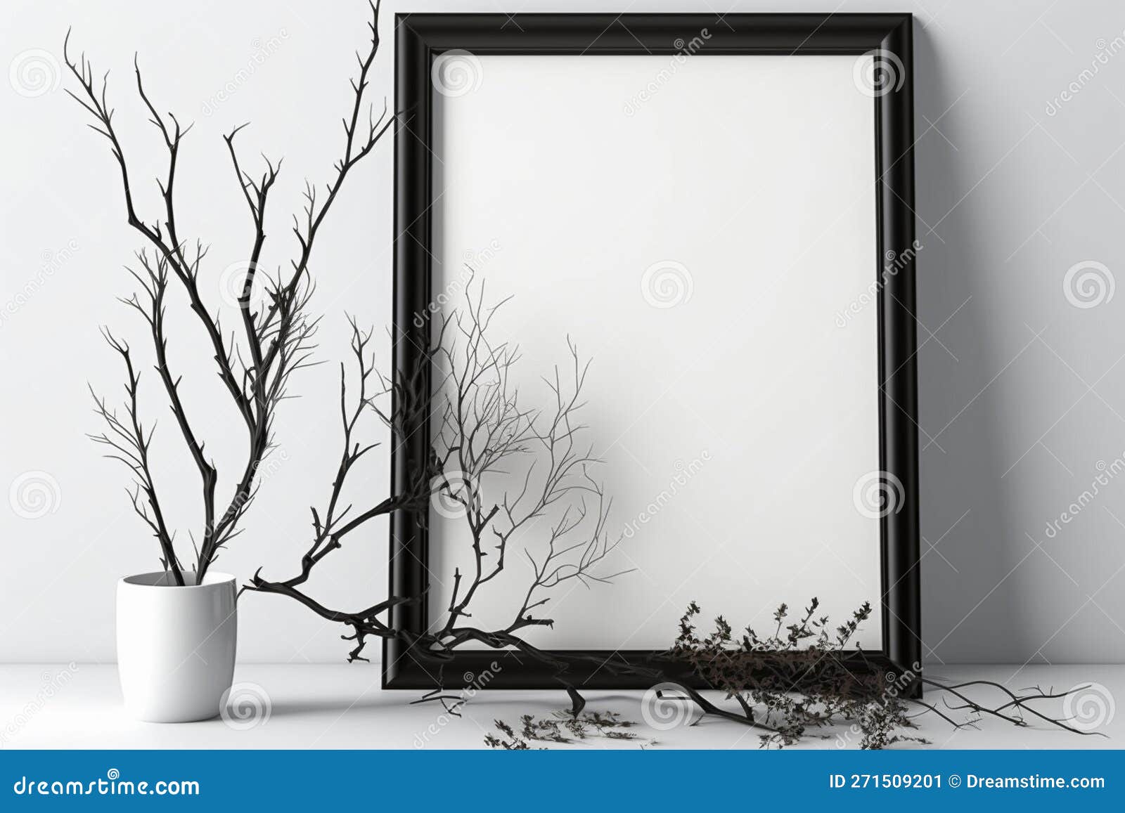 Dry Branches of Tree Roots Frame an Empty Frame. AI Generated Stock ...