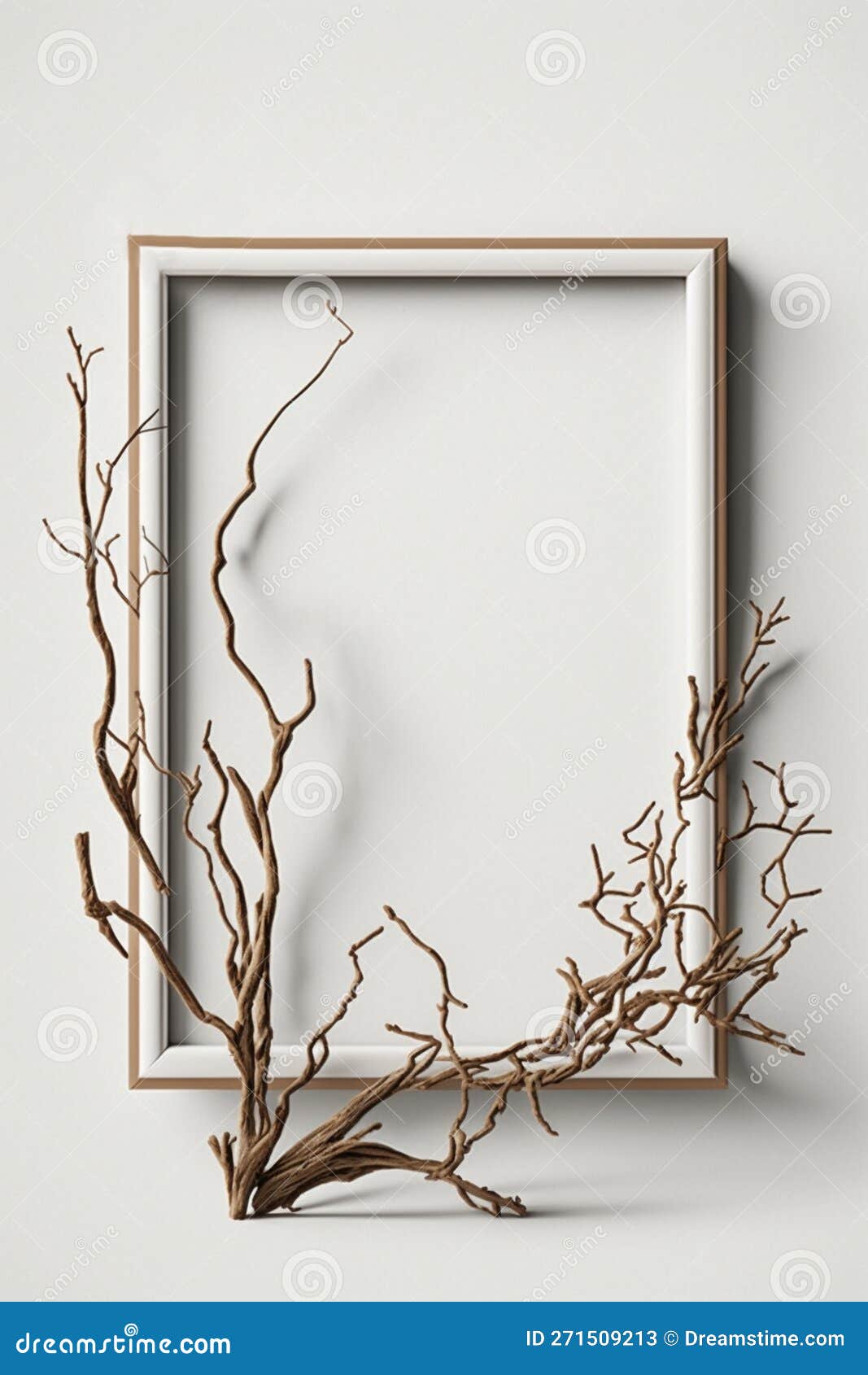 Dry Branches of Tree Roots Frame an Empty Frame. AI Generated Stock ...