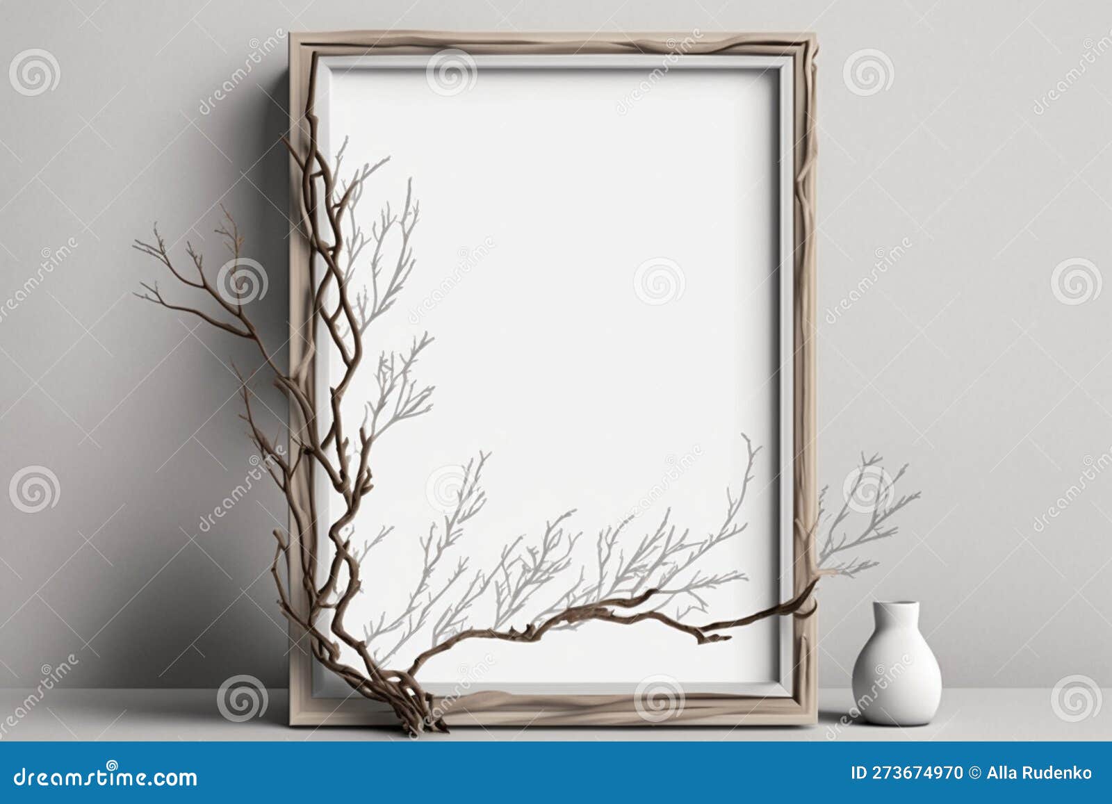 Dry Branches of Tree Roots Frame an Empty Frame. AI Generated Stock ...