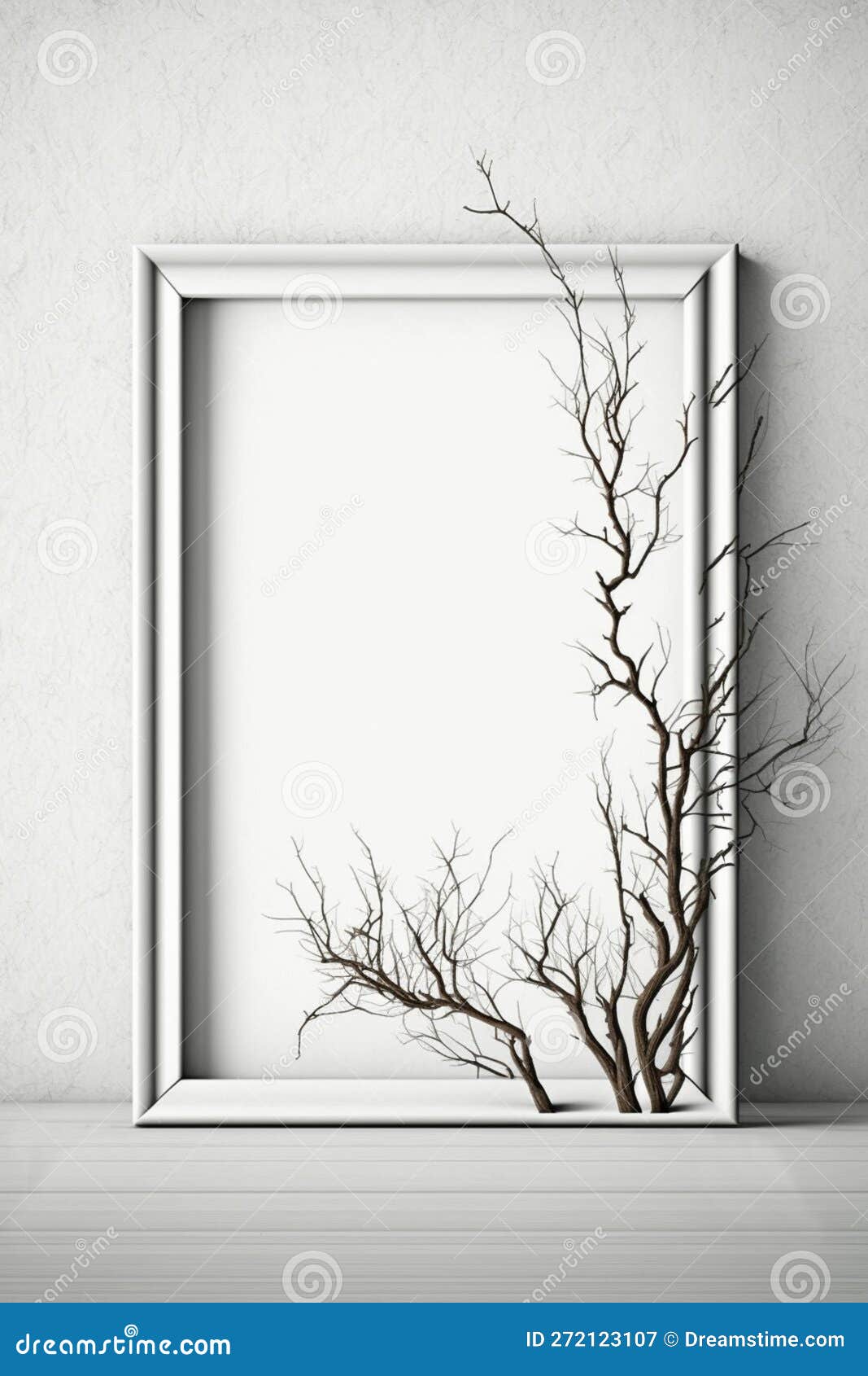 Dry Branches of Tree Roots Frame an Empty Frame. AI Generated Stock ...