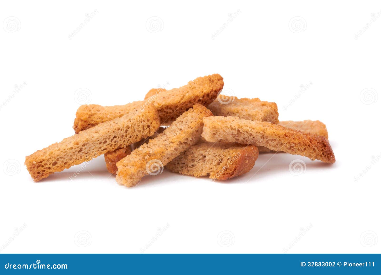 Dry bread stock photo. Image of cube, fried, isolated - 32883002