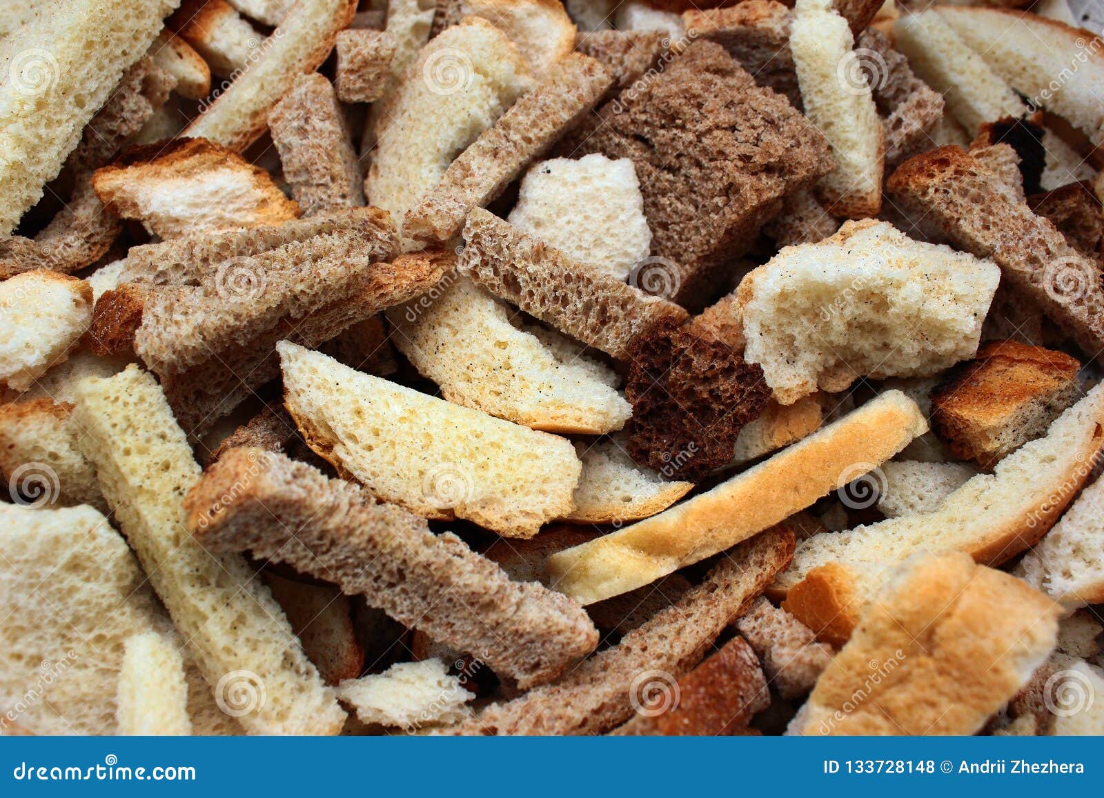 Dry bread slices stock photo. Image of background, biscuit - 133728148