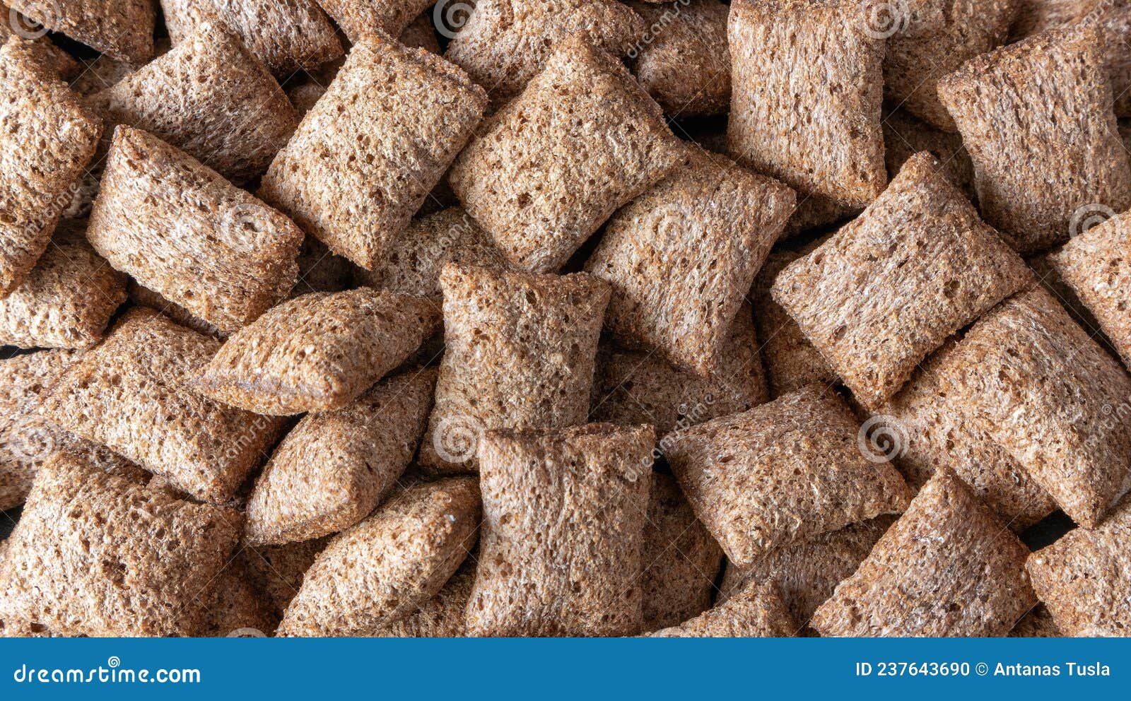 Dry Breakfast Pillows with Filling Stock Photo - Image of pile, flakes ...