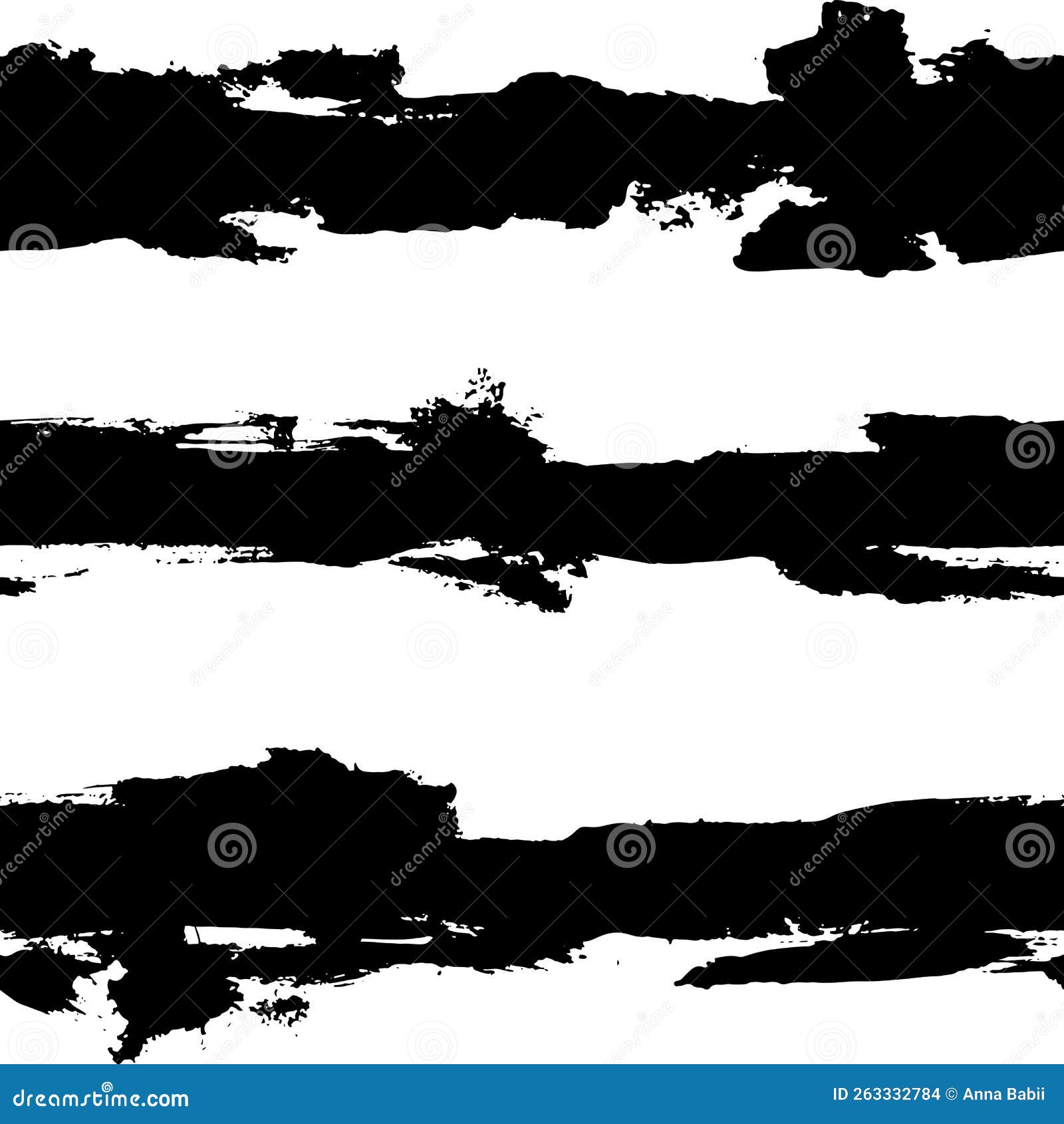 Dry Brush Lines Seamless Vector Black and White Pattern Stock Vector ...