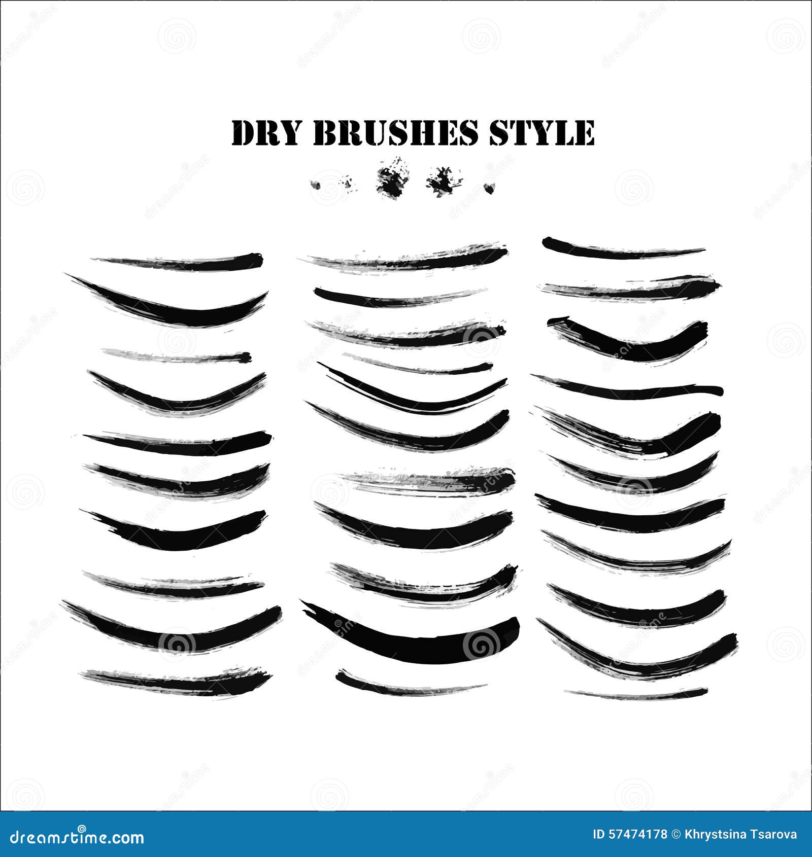 Dry brush smears stock vector. Illustration of isolated - 57474178