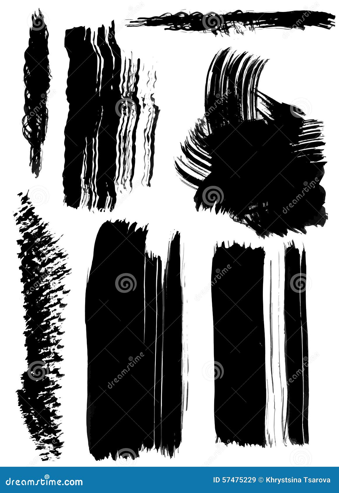 Dry brush smears stock vector. Illustration of brushstroke - 57475229