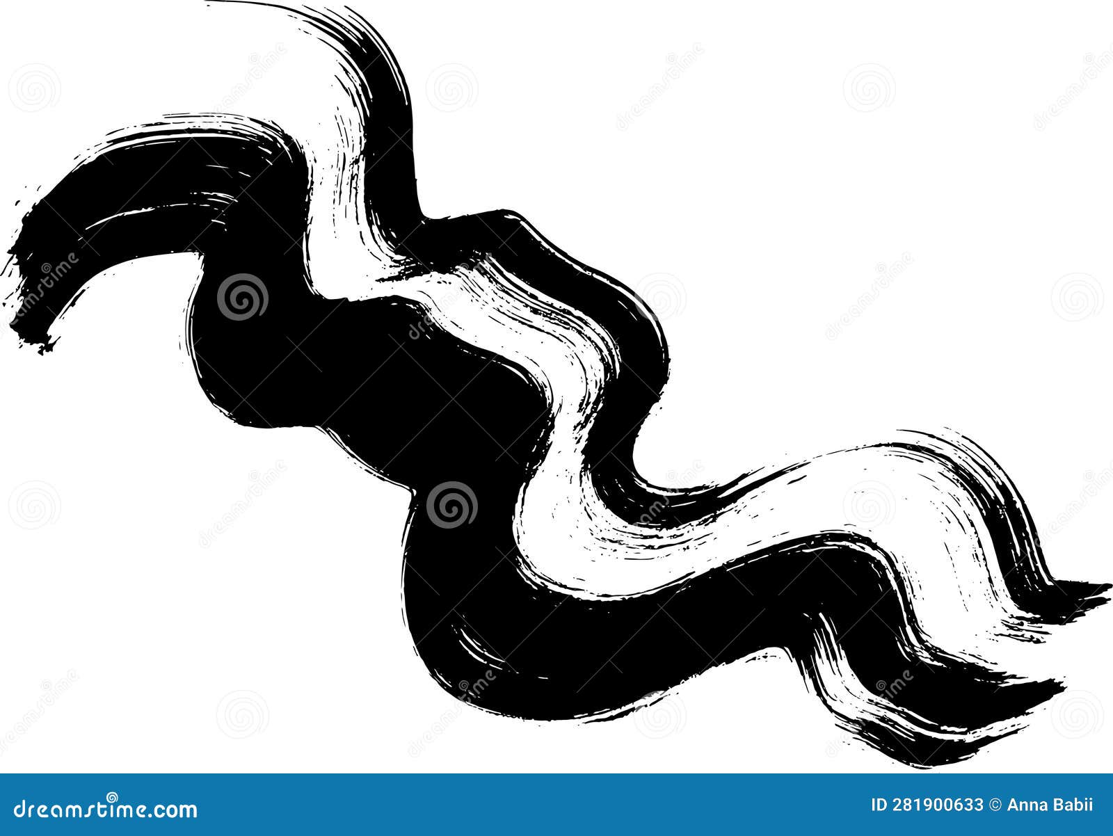 Dry Brush Textured Wave Stroke Pattern Stock Vector - Illustration of ...
