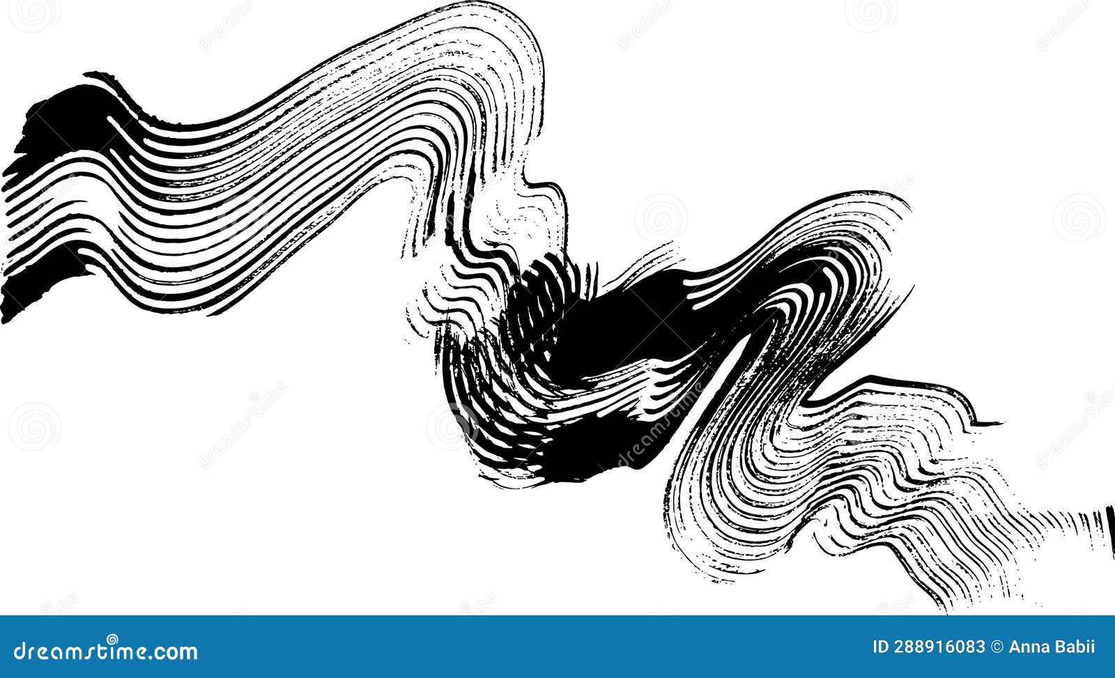 Dry Brush Wave Broad Stroke Element Stock Vector - Illustration of ...