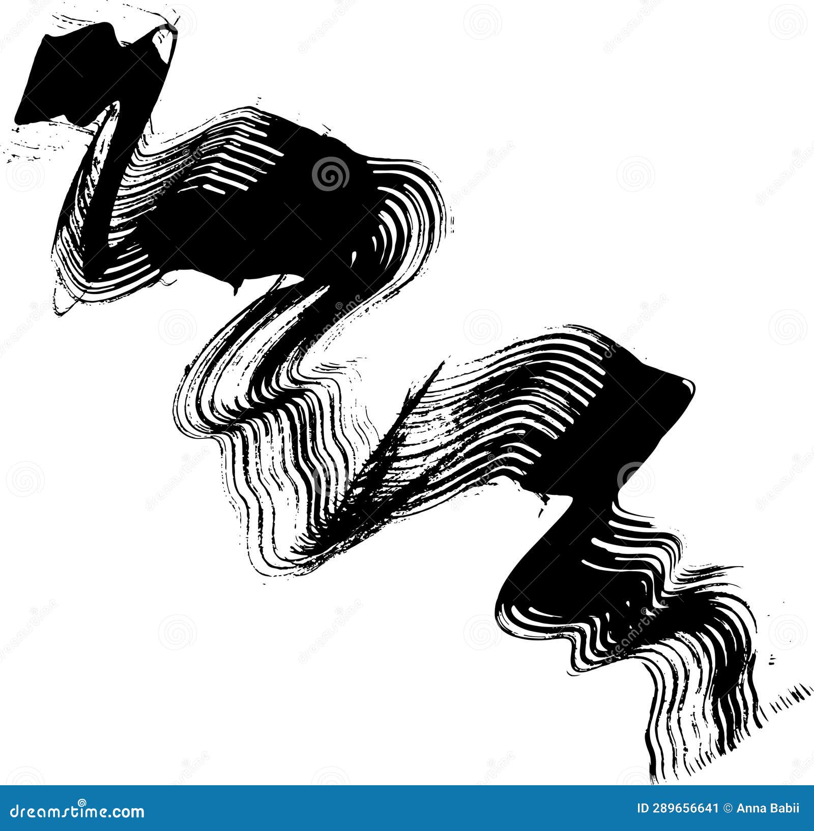 Dry Brush Wave Broad Stroke Element Stock Vector - Illustration of ...