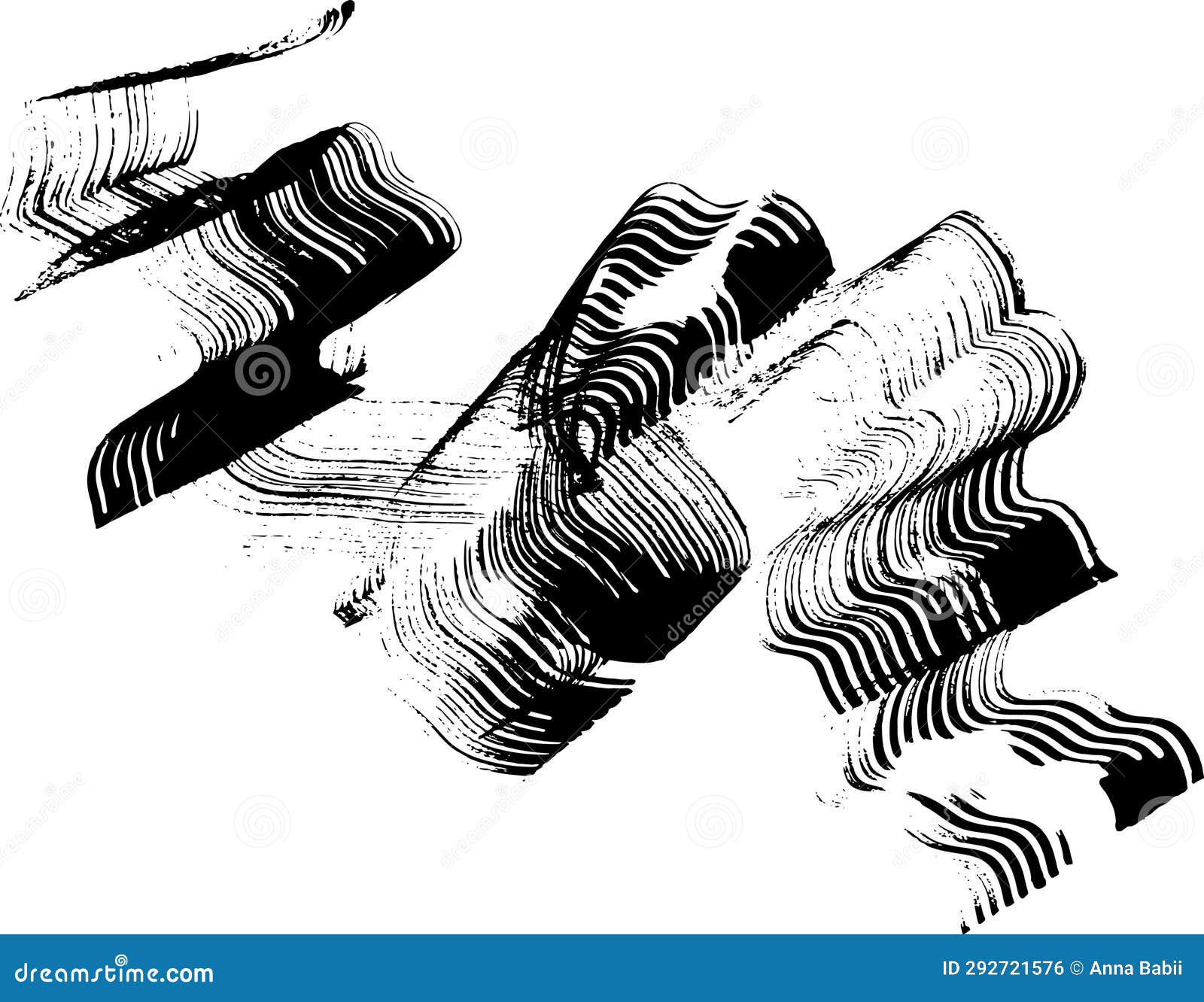 Dry Brush Wave Broad Stroke Element Stock Vector - Illustration of ...
