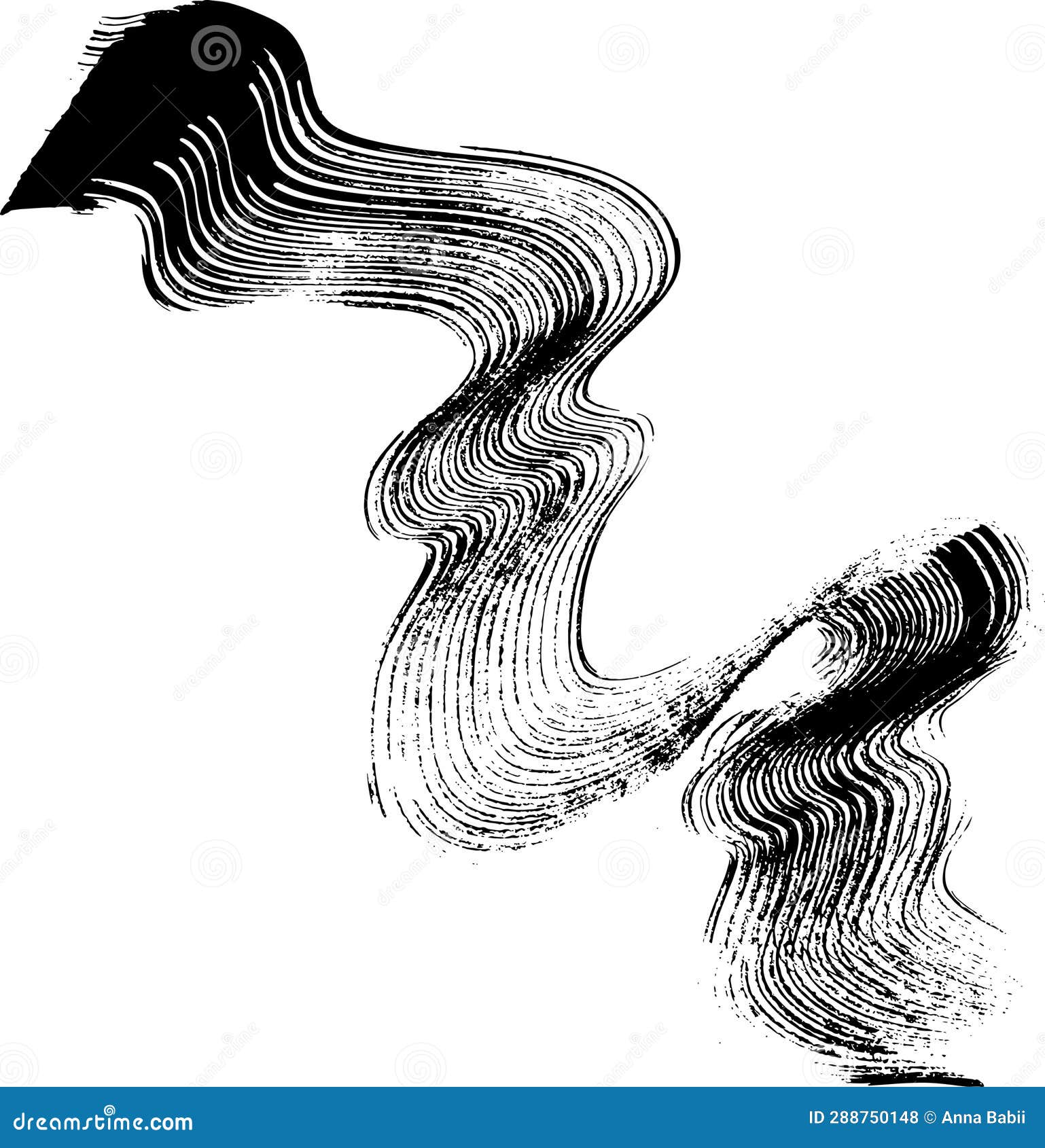 Dry Brush Wave Stroke Element Stock Vector - Illustration of bright ...