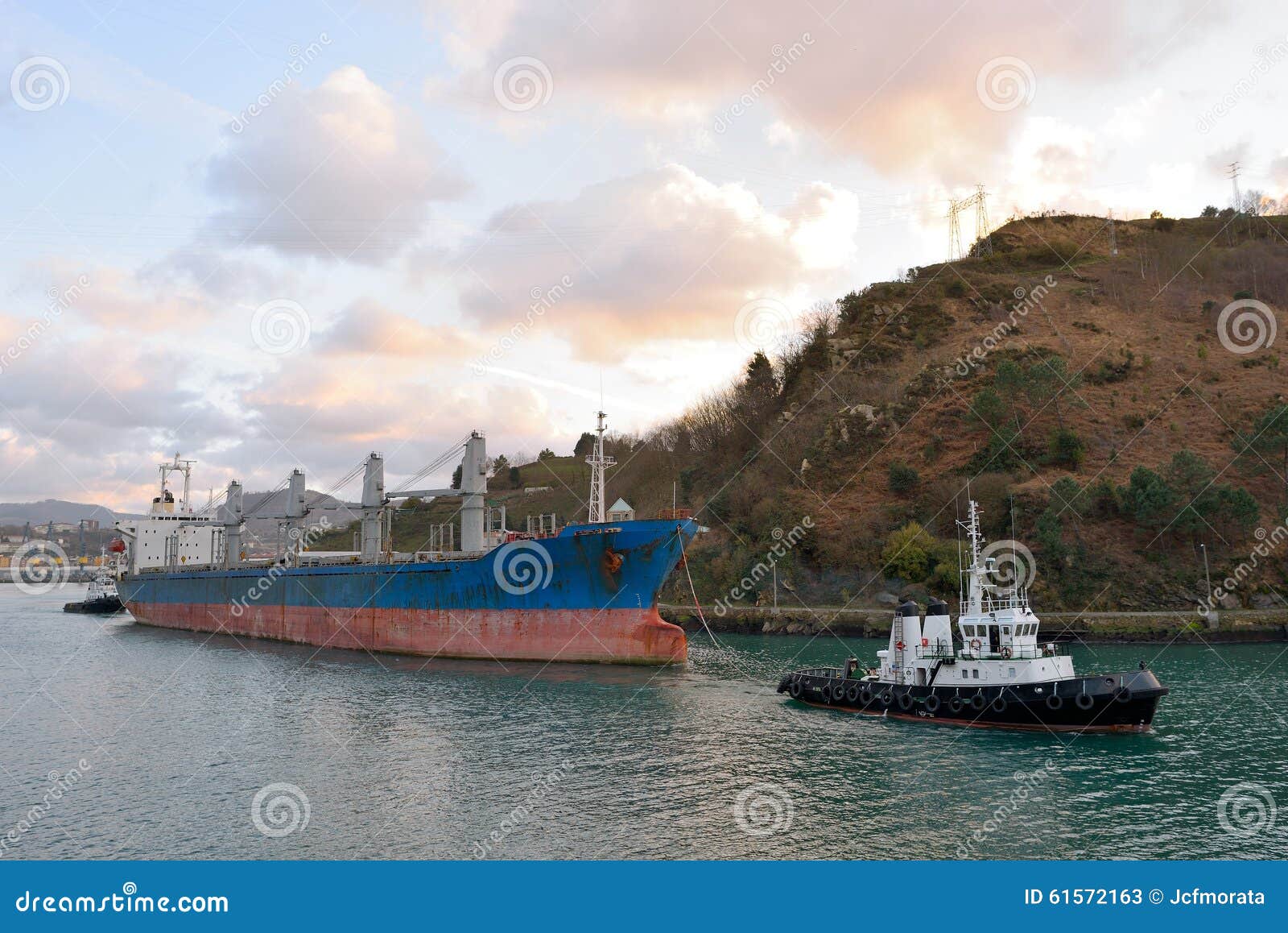 Dry bulk ship in harbor stock image. Image of ocean, bulker - 61572163