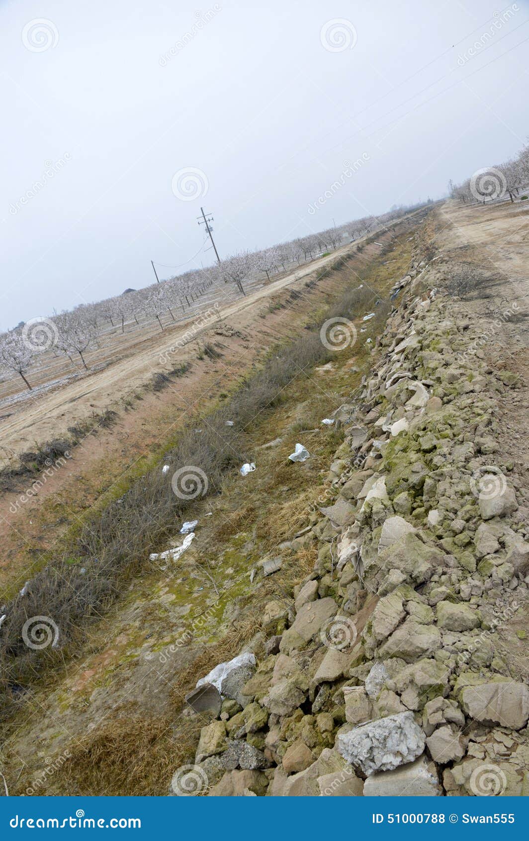 Dry canal for irrigation. stock photo. Image of irrigated - 51000788