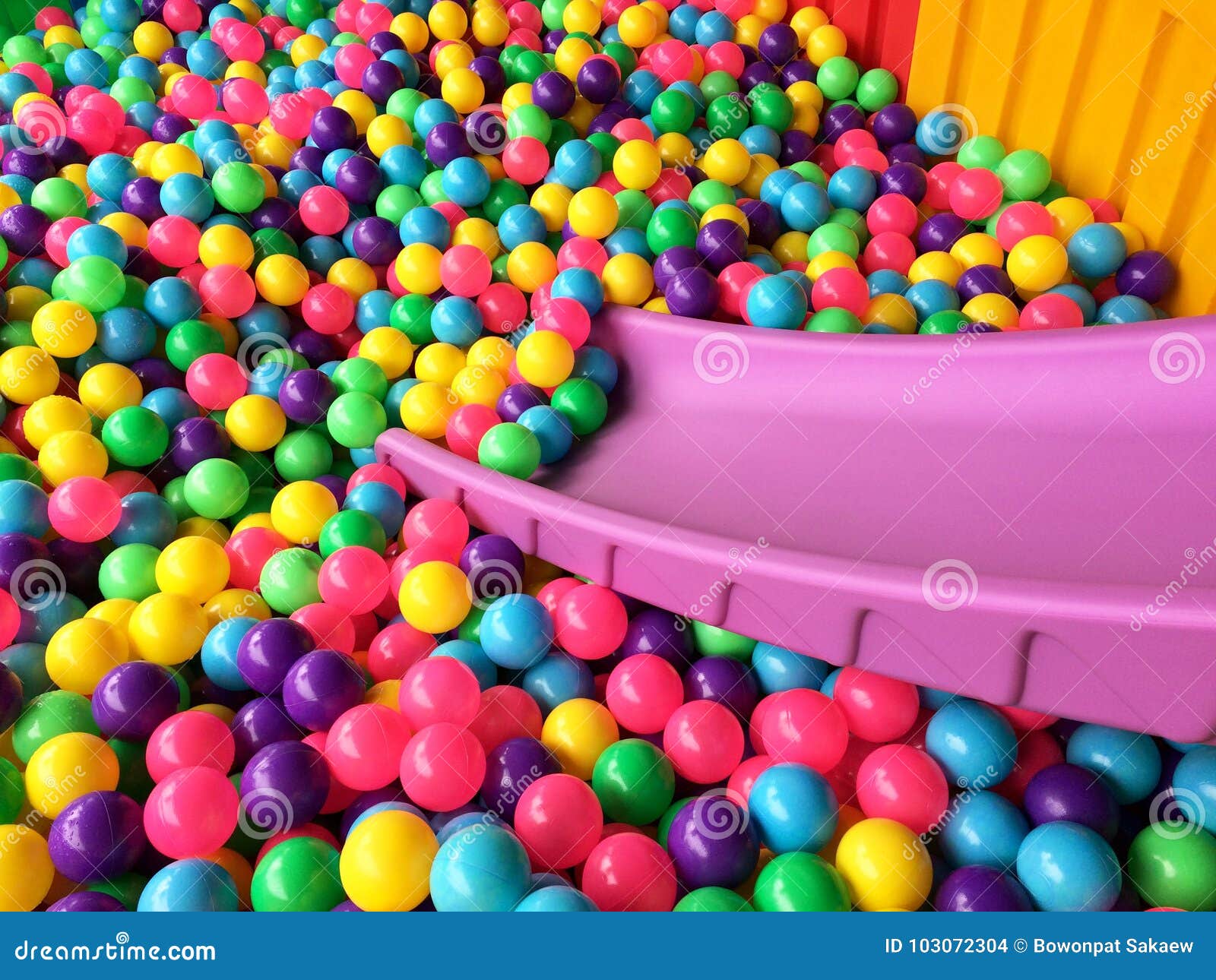 Dry Children`s Pool Colorful Balls Stock Photo - Image of babies, basen ...