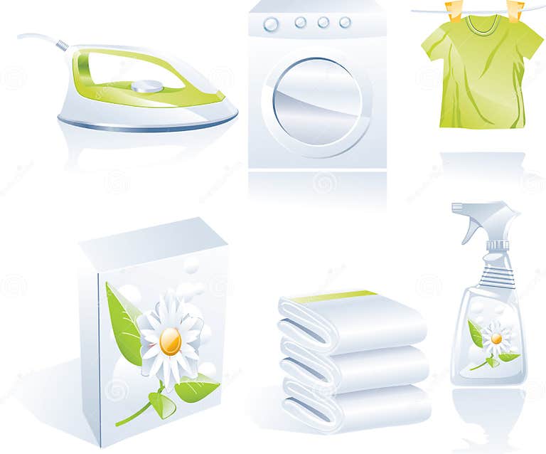 Dry Cleaner S Vector Icon Set Stock Vector - Illustration of classic ...