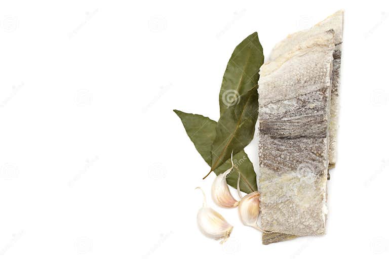 Dry Cod Fish on White Background Stock Image - Image of isolated ...