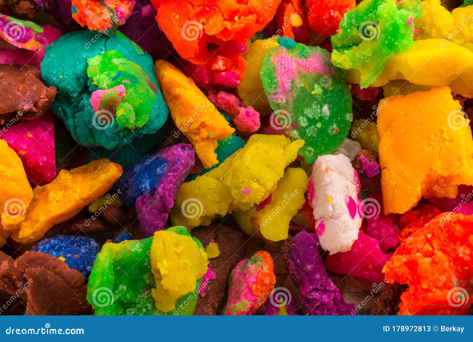Dry Colorful Play Dough in Pieces Stock Image - Image of color, design ...