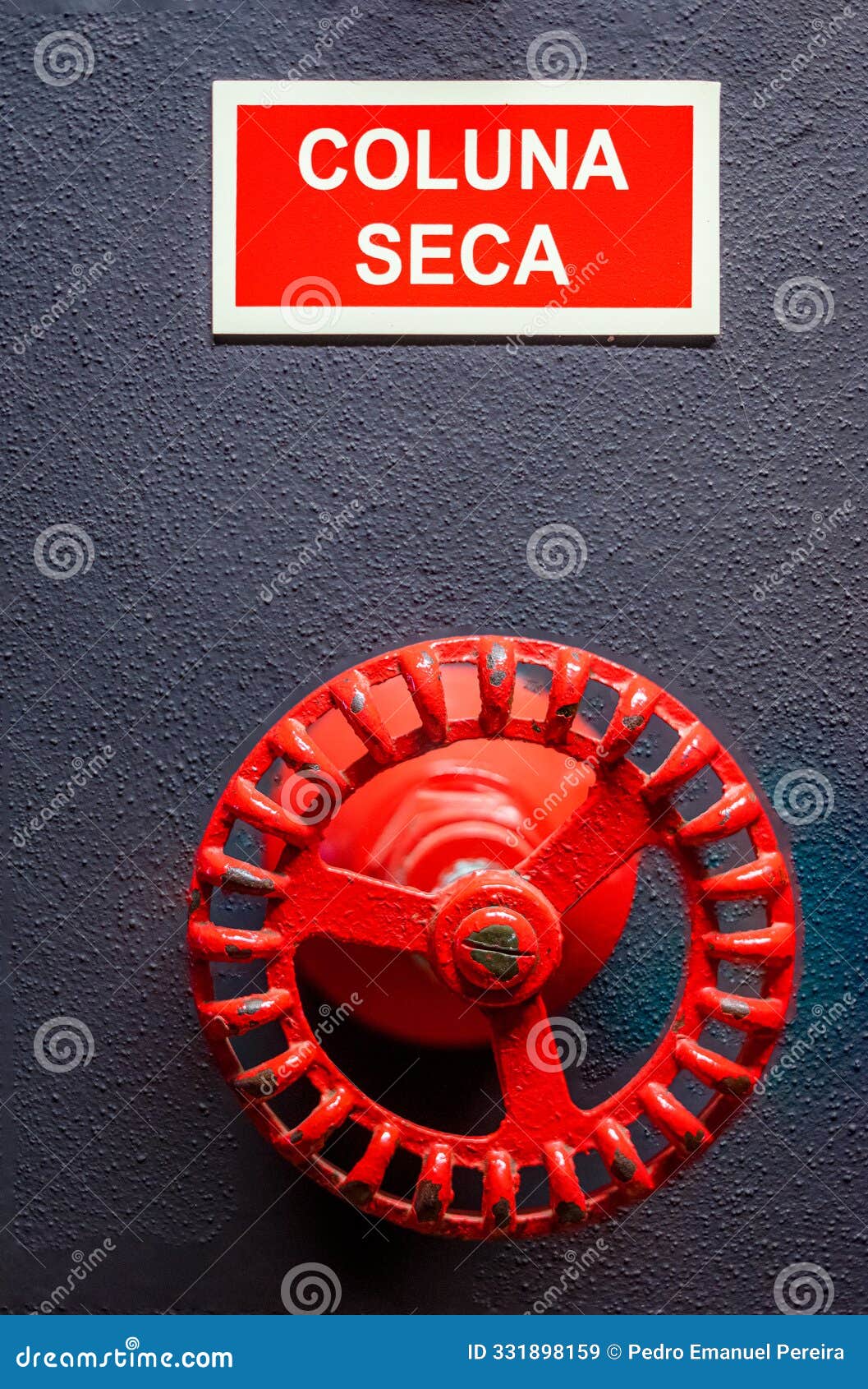 Dry Column, Red Tap on a Black Background in Great Contrast Stock Image ...