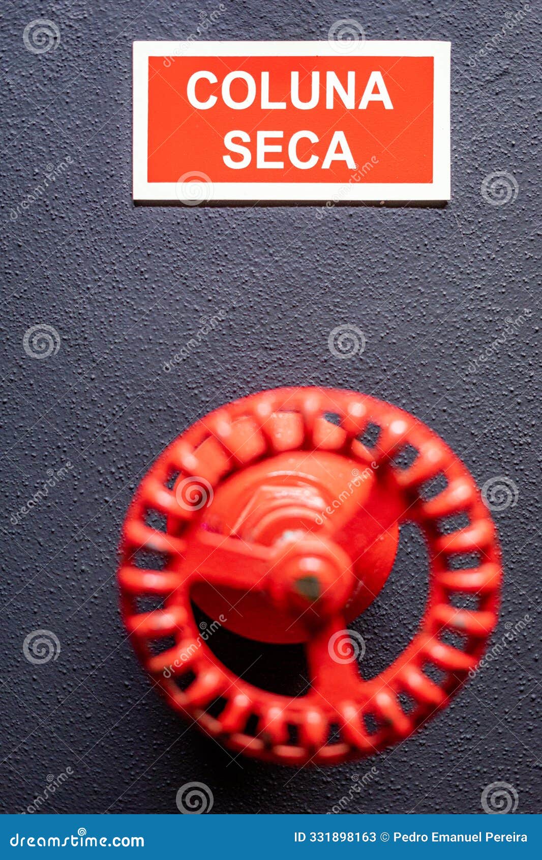 Dry Column, Red Tap on a Black Background in Great Contrast. Stock ...