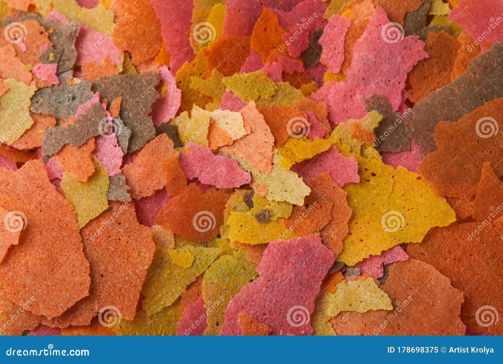 Dry Compound Fish Feed Flakes Background Stock Image - Image of grained ...