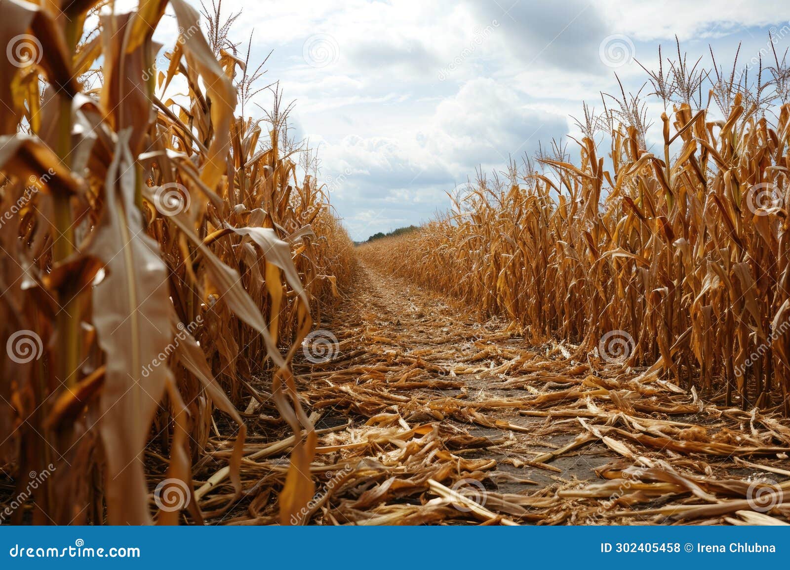 Dry Corn because of the Drought. Withered Corn Stock Illustration ...
