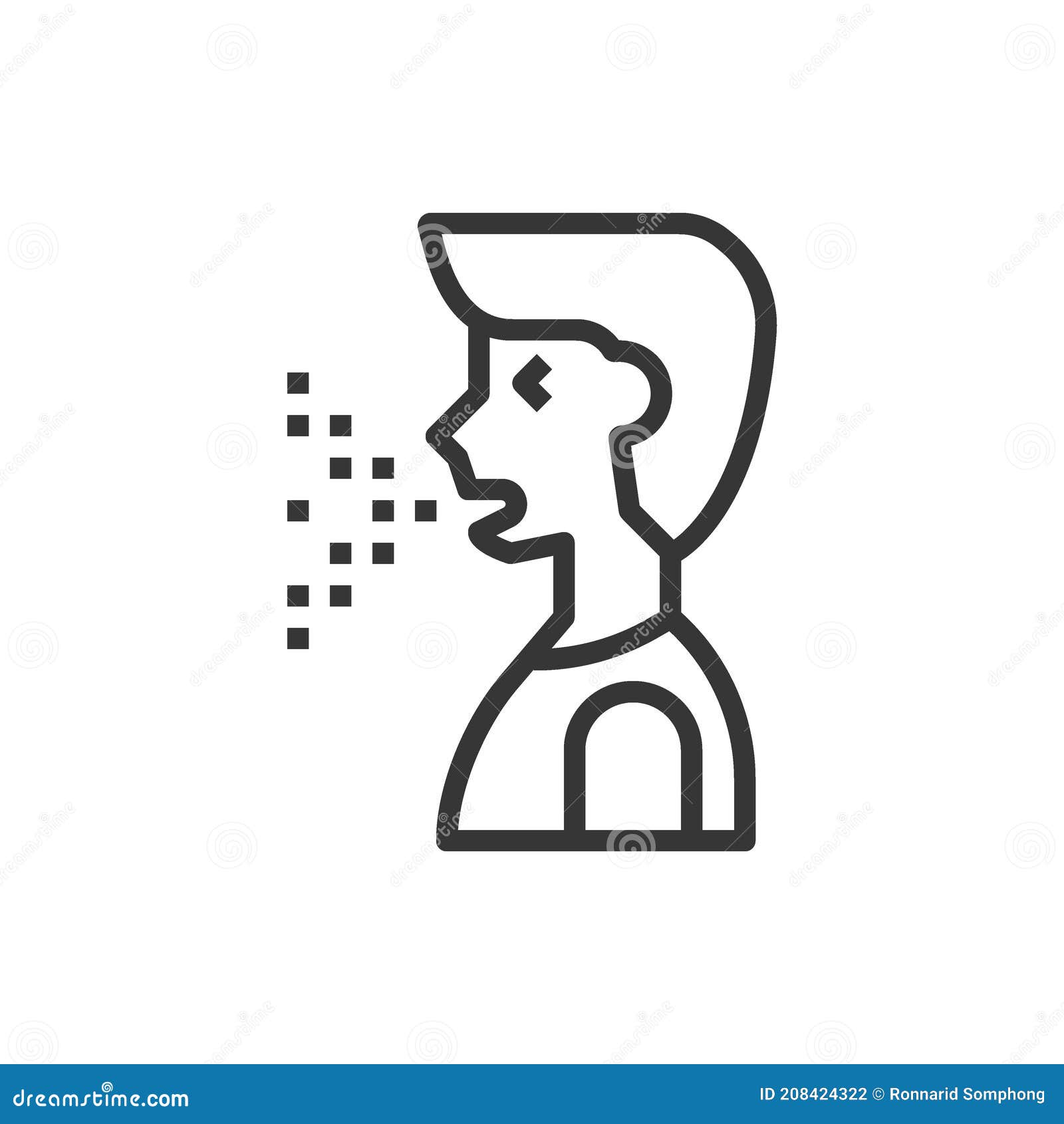 Dry Cough Icon or LoGo Vector Illustration Stock Illustration ...