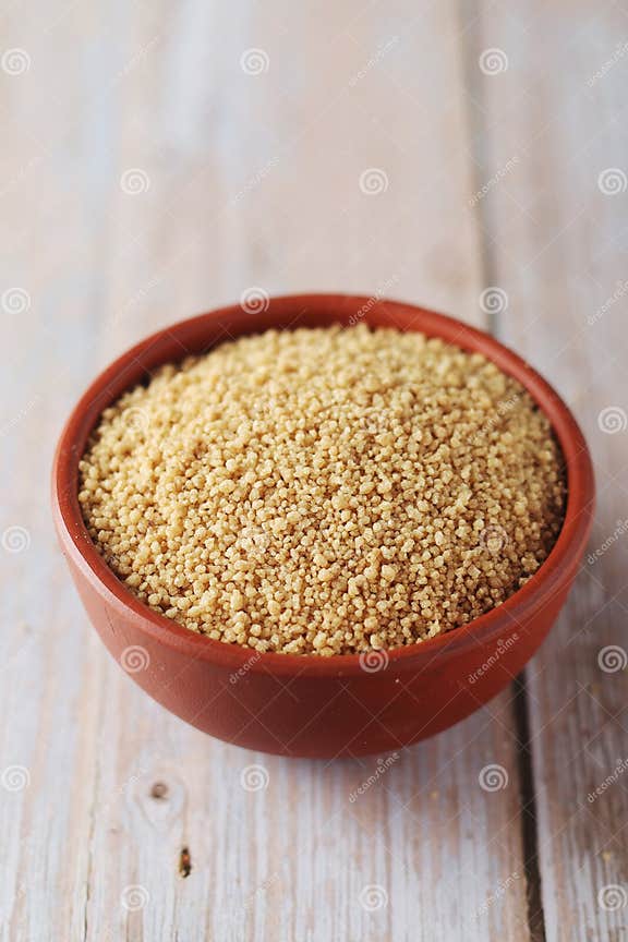 Dry Couscous in a Small Ceramic Bowl Stock Photo - Image of cuisine ...