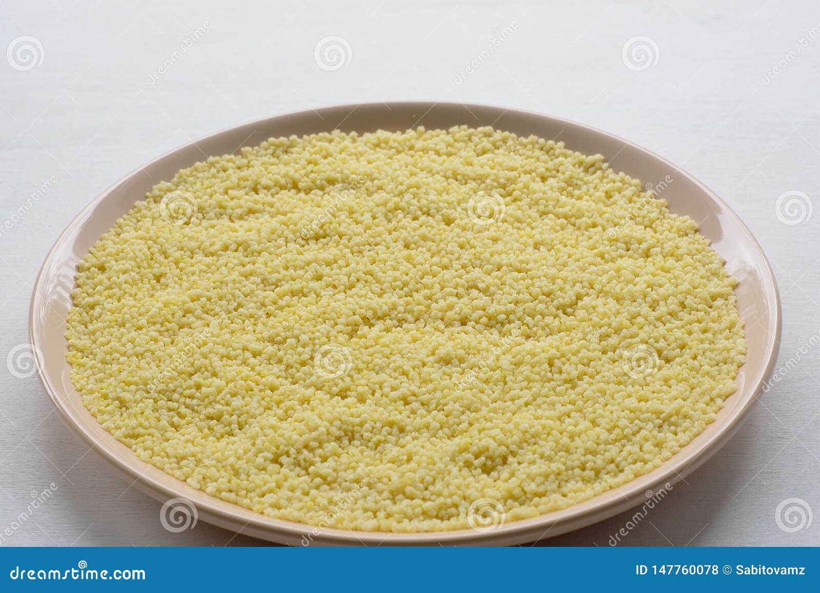Dry Couscous on a Plate on a White Background Stock Photo - Image of ...
