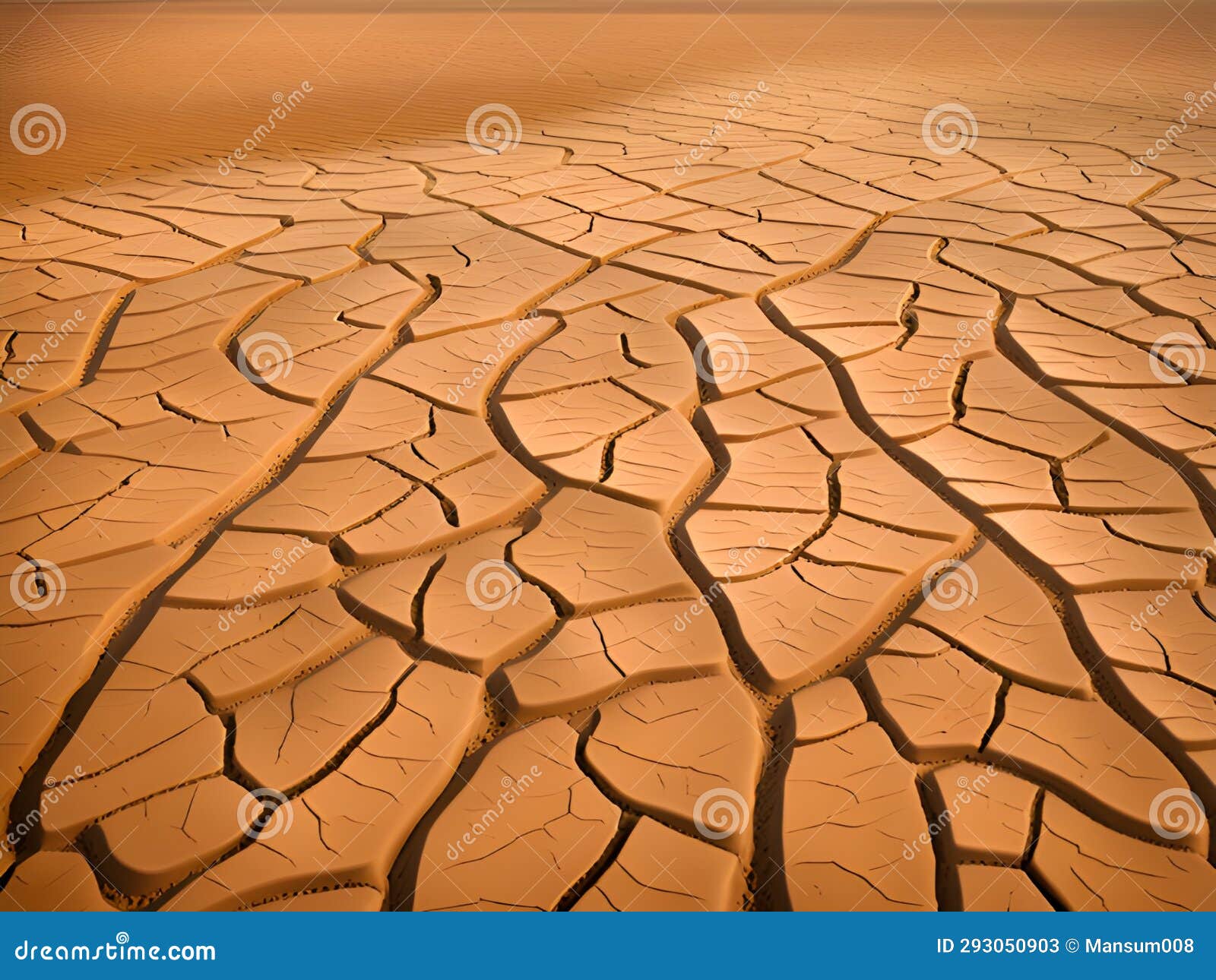 Dry Cracked Earth in the Desert Stock Illustration - Illustration of ...