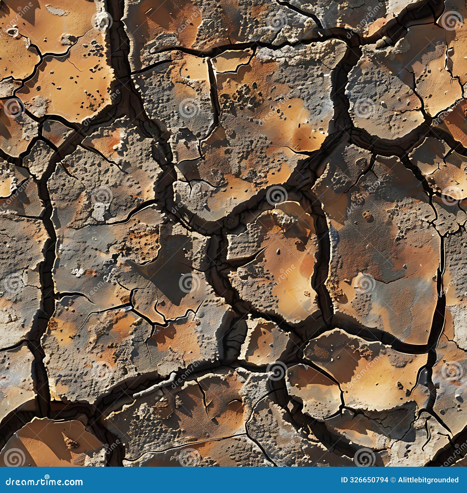 Dry, Cracked Ground Texture - Repeating Dirt Pattern Stock Illustration ...