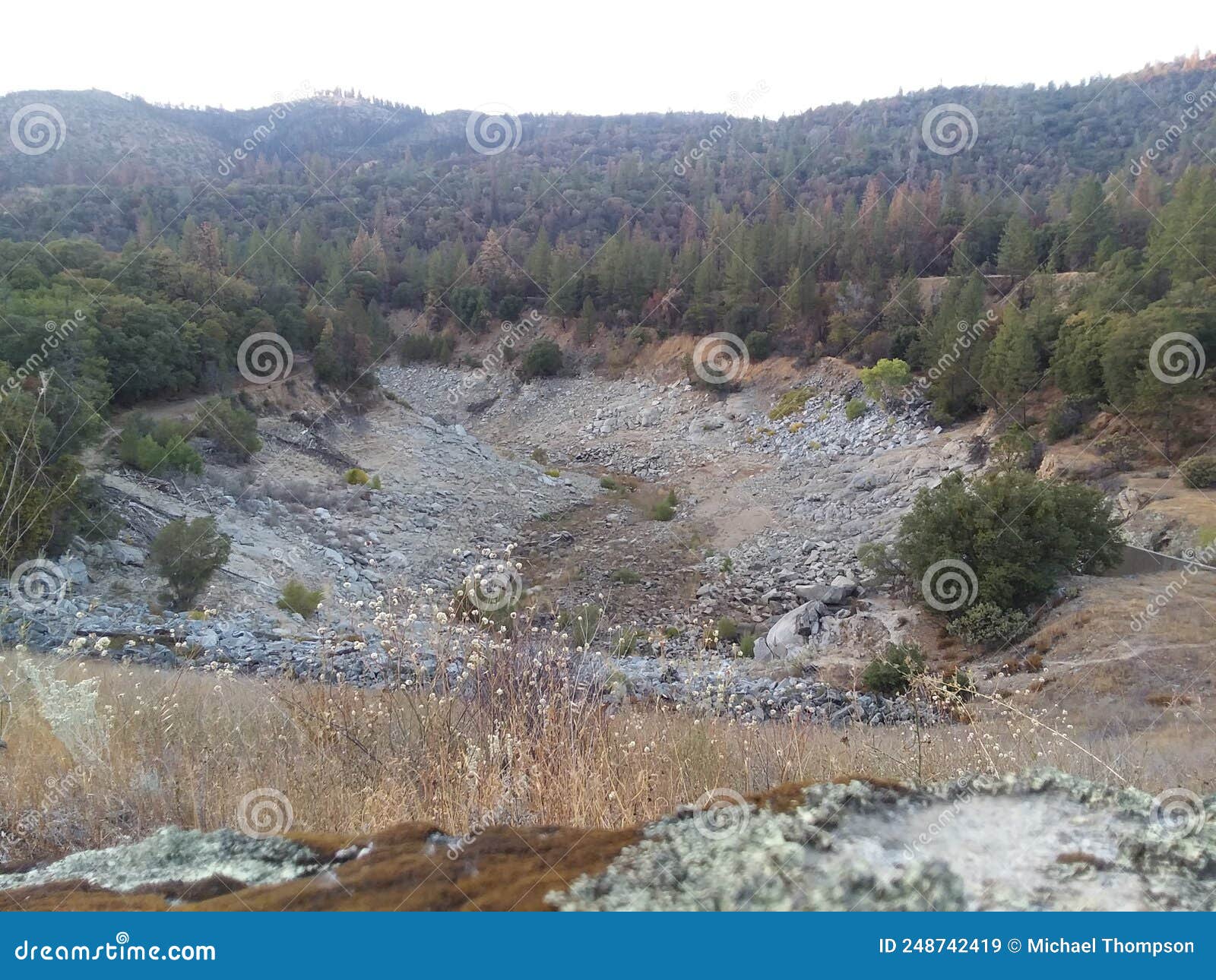 Dry creek bed river dam stock image. Image of river - 248742419