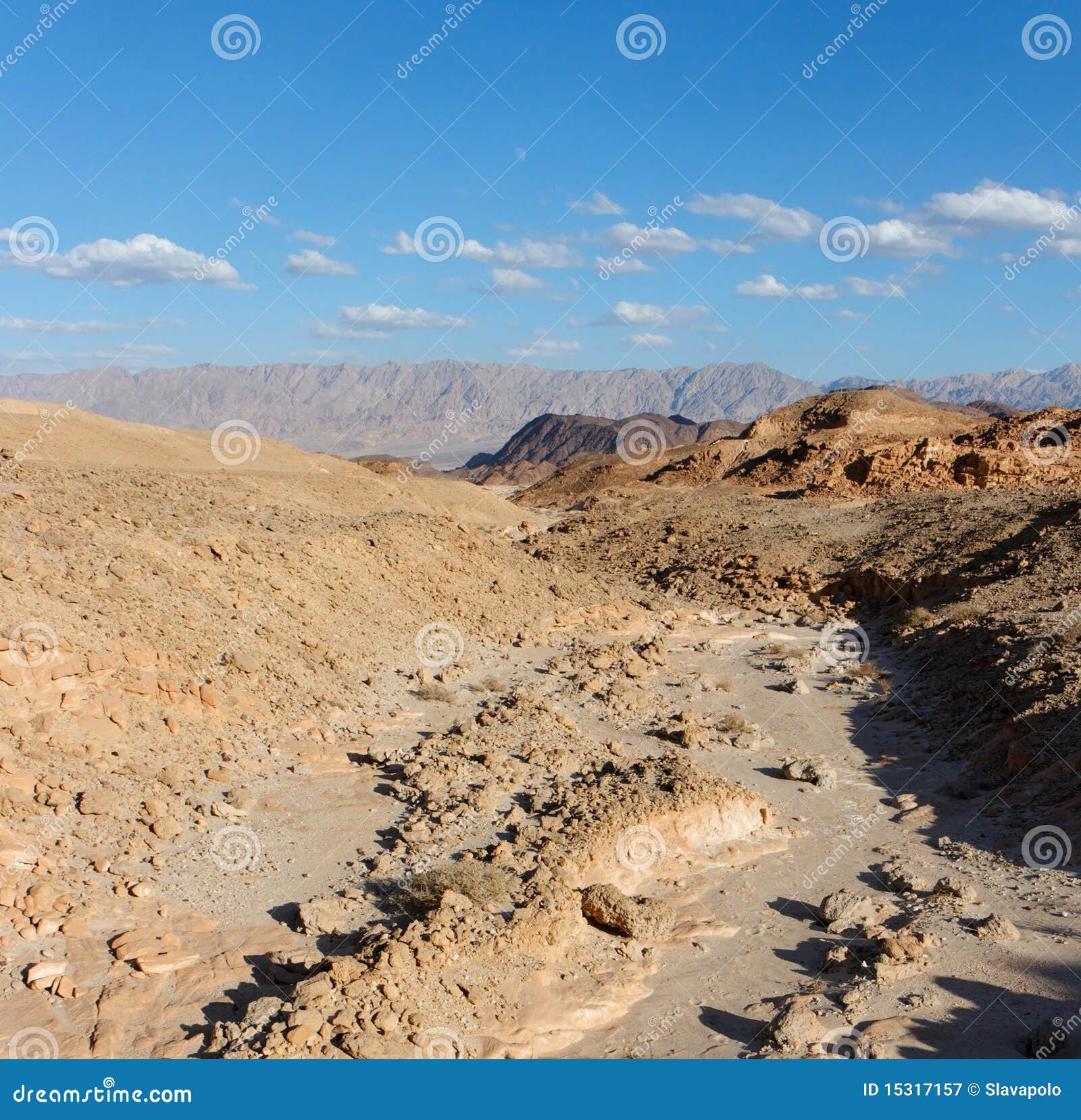 Dry creek in rocky desert stock image. Image of israel - 15317157