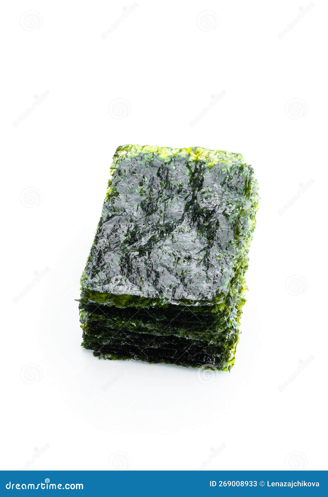Crispy Nori Seaweed Isolated On White Background. Japanese Food Nori ...