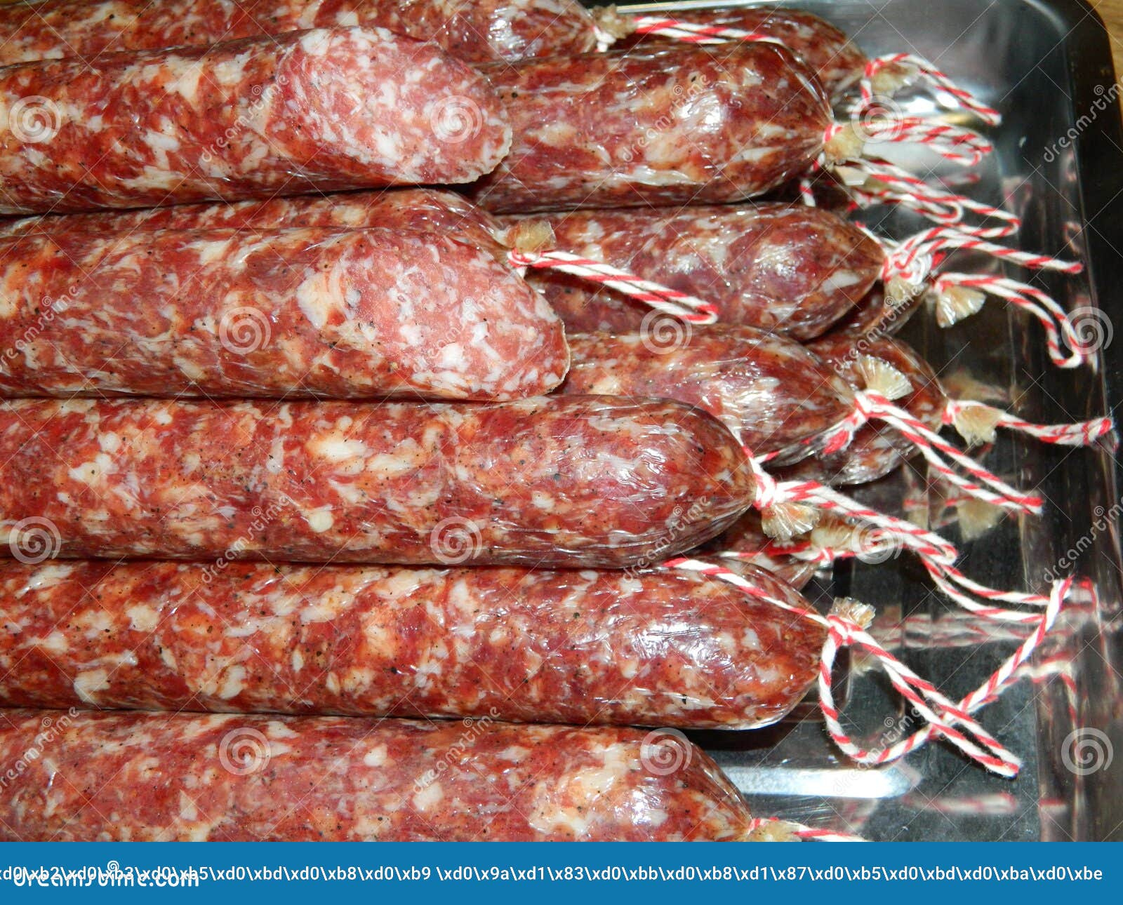 Dry-cured sausage stock image. Image of sausage, cooking - 299862129