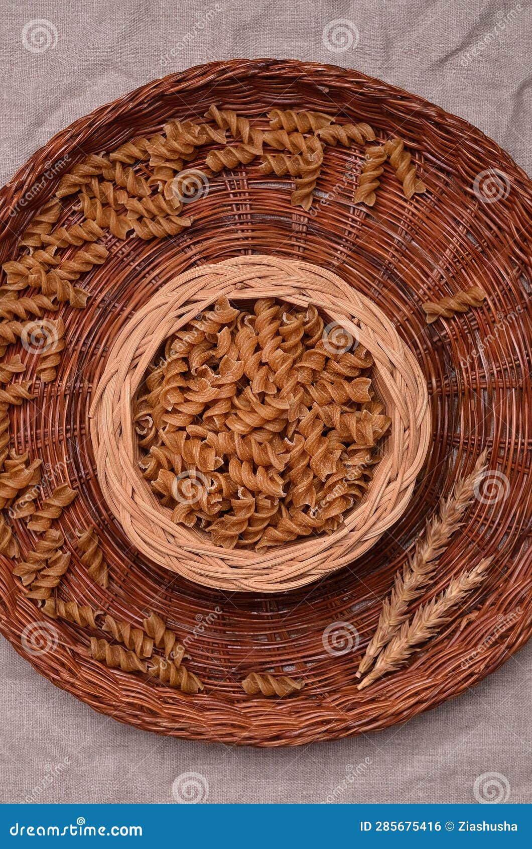 Dry dark brown pasta stock photo. Image of grain, pasta - 285675416