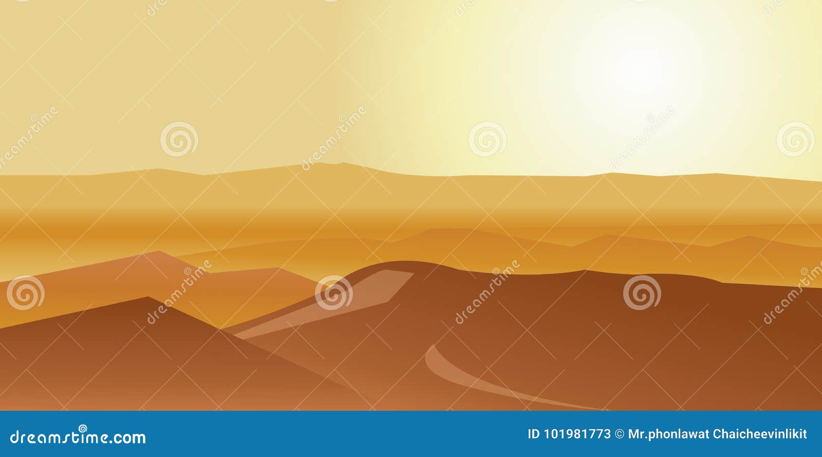 Dry desert under sun stock vector. Illustration of empty - 101981773