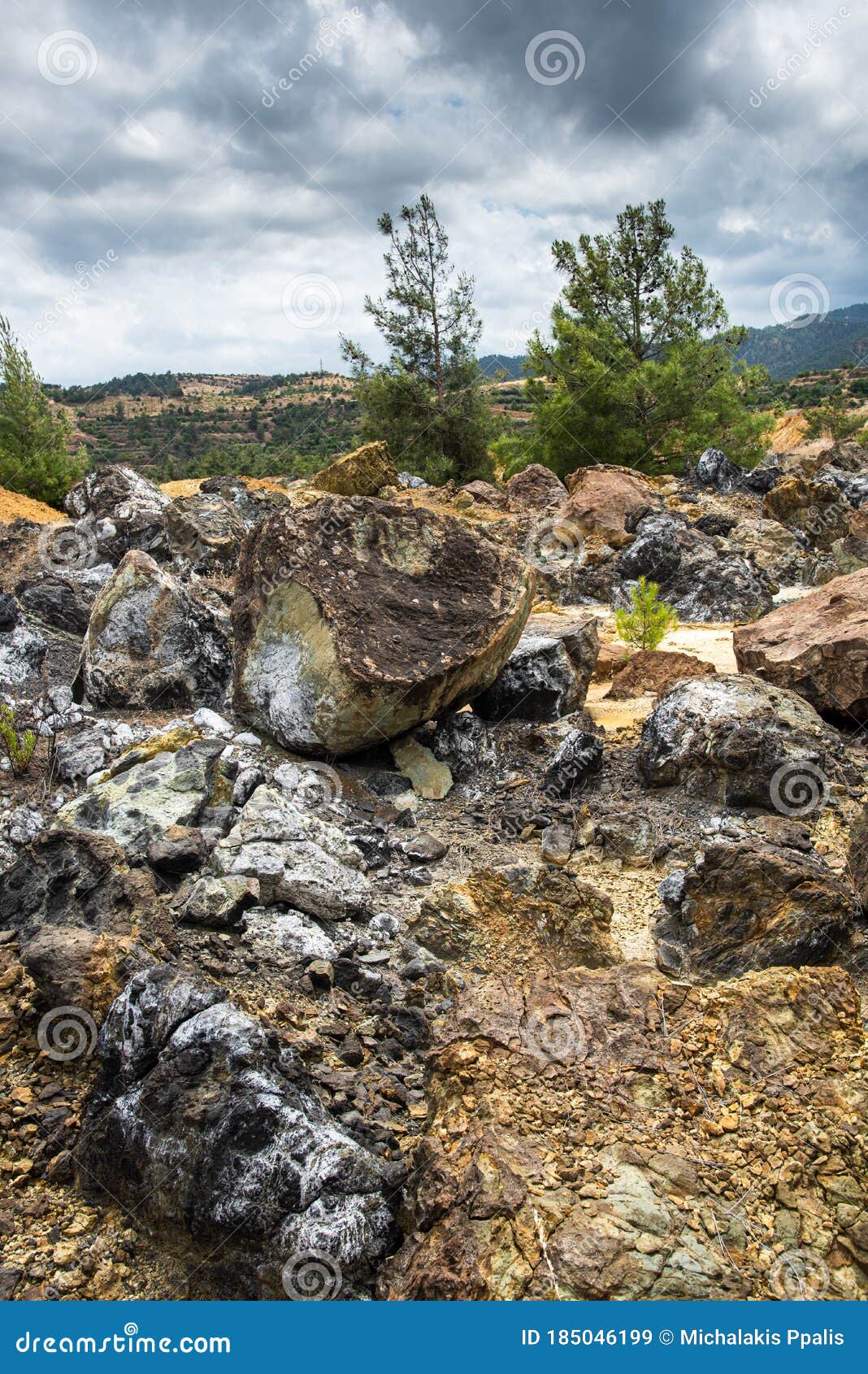 Dry Deserted Land of an Abandoned Copper Mine Stock Image - Image of ...