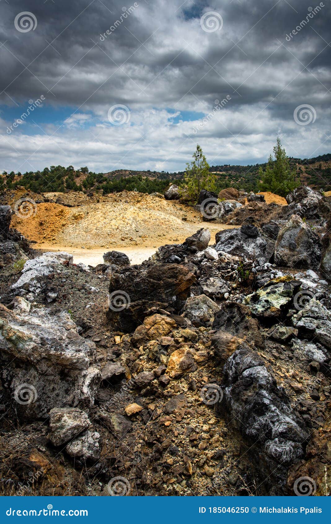 Dry Deserted Land of an Abandoned Copper Mine Stock Photo - Image of ...