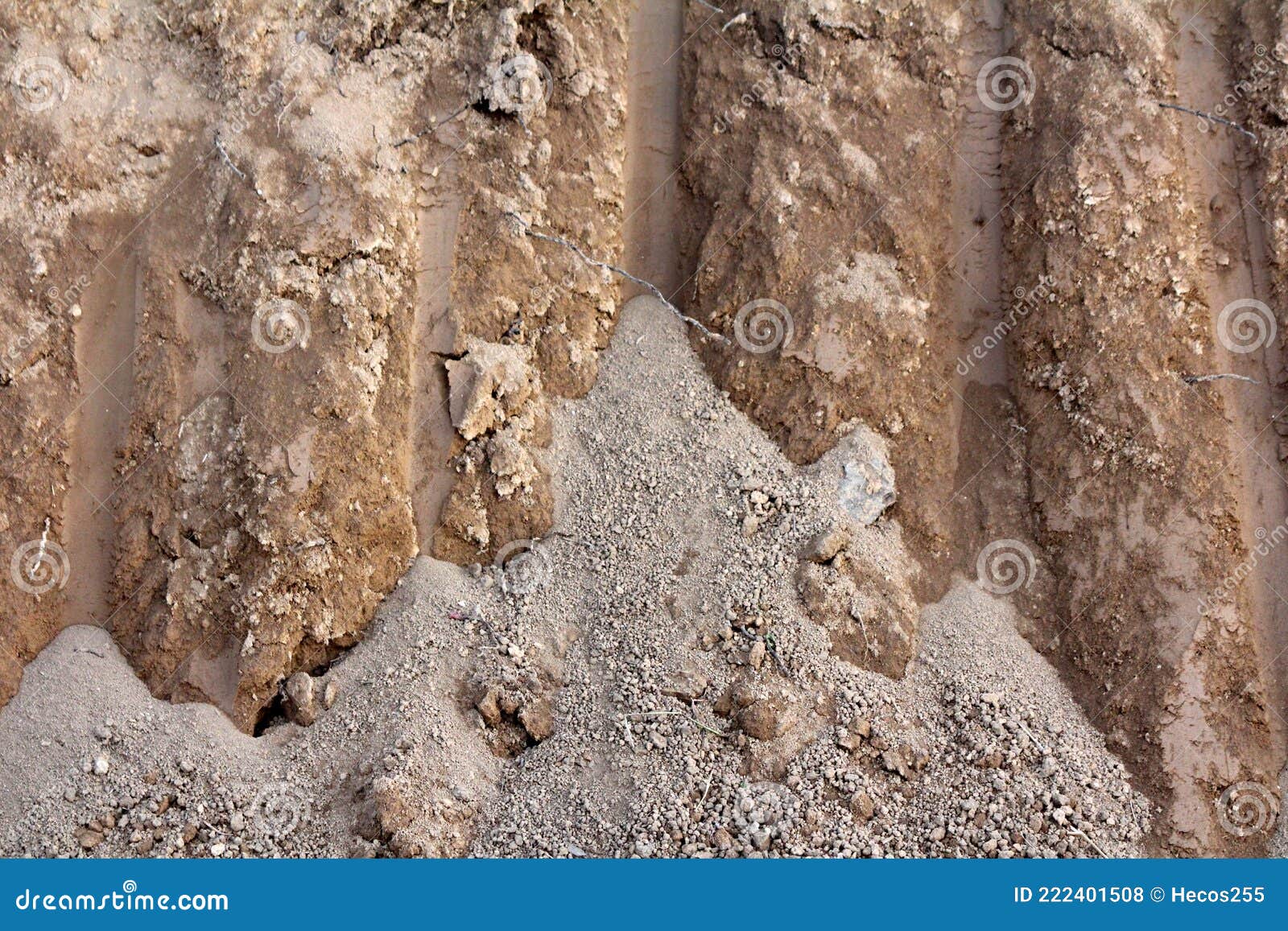 Dry Dirt Mixed with Small Grain Sand in Freshly Dig Ditch at Local ...