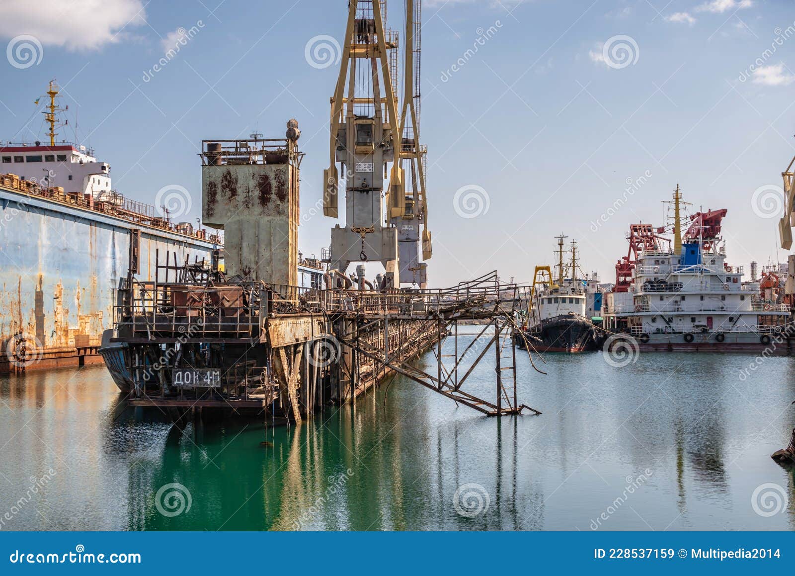 Dry Dock in the Chernomorsk Shipyard Editorial Stock Image - Image of ...