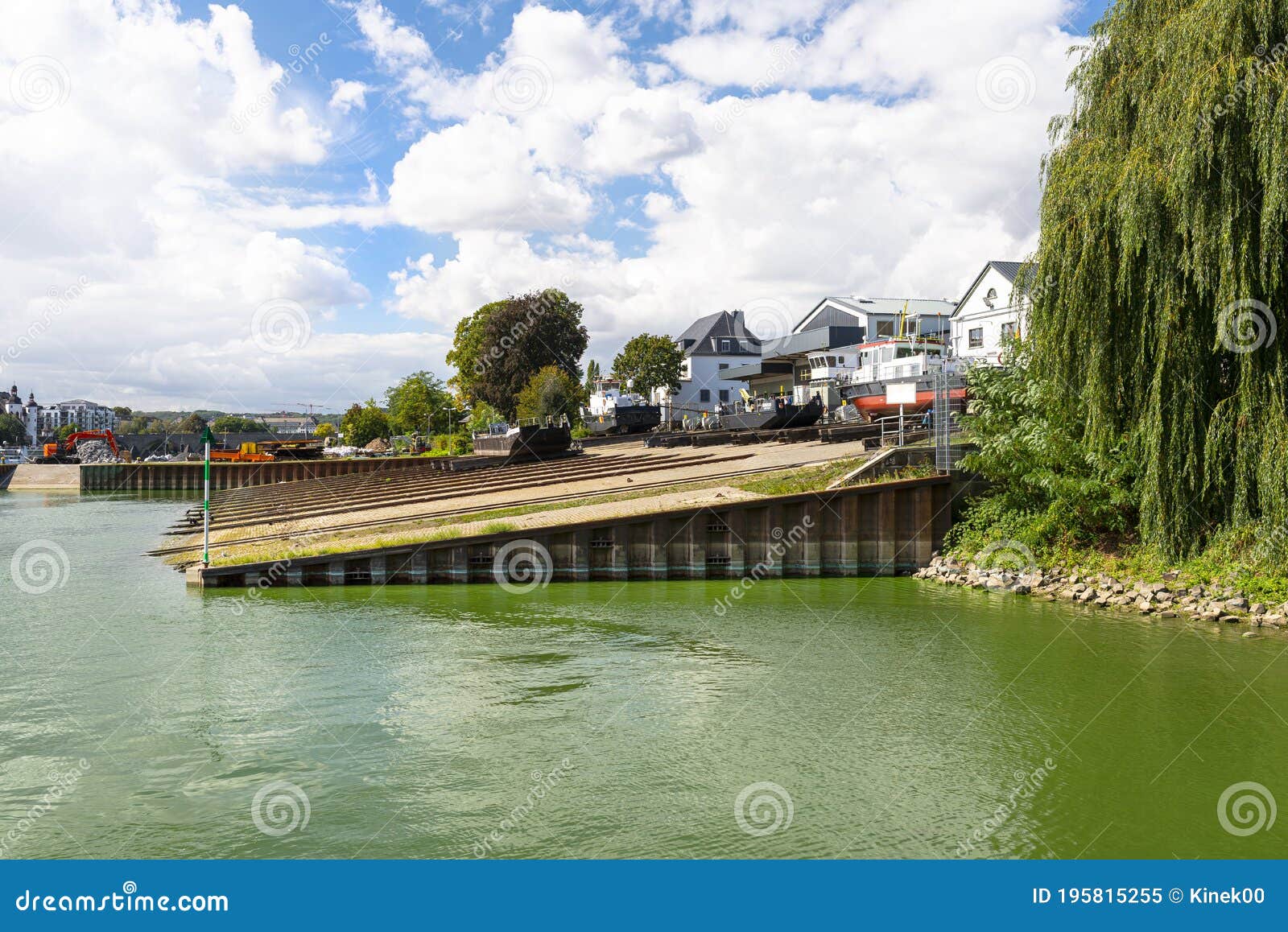 Dry Dock With A Slipway For Launching Ships In The Channel By The River ...