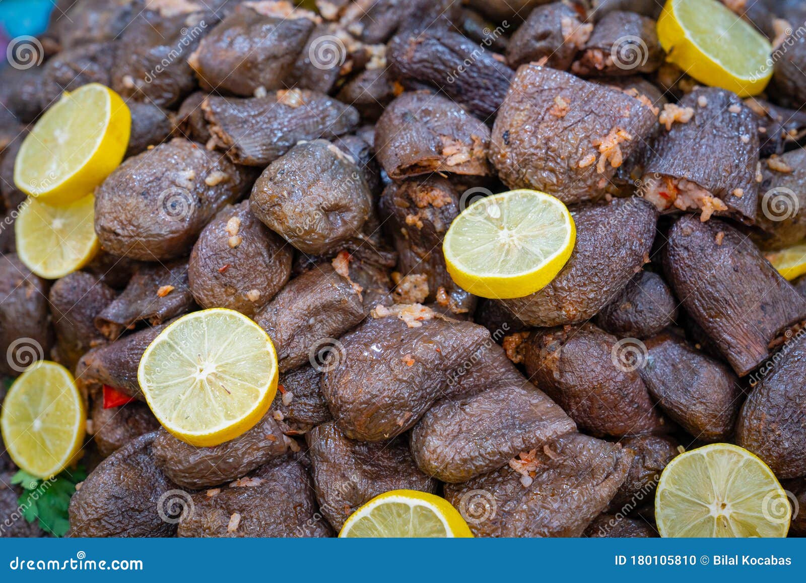 Dry Eggplant Patlican Dolma with Lemon Stock Photo - Image of healthy ...
