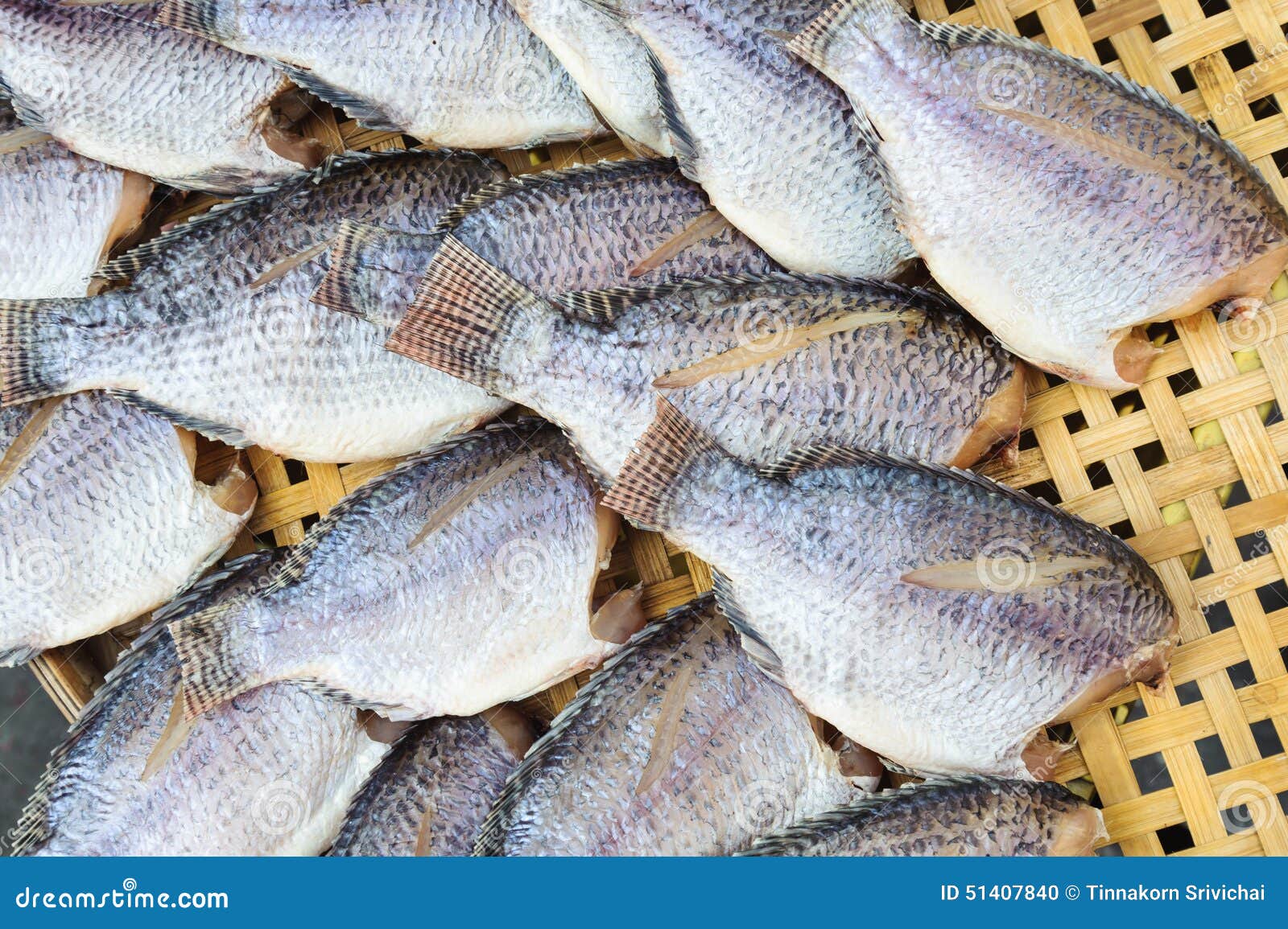 Dry fish on bamboo net stock photo. Image of healthy - 51407840