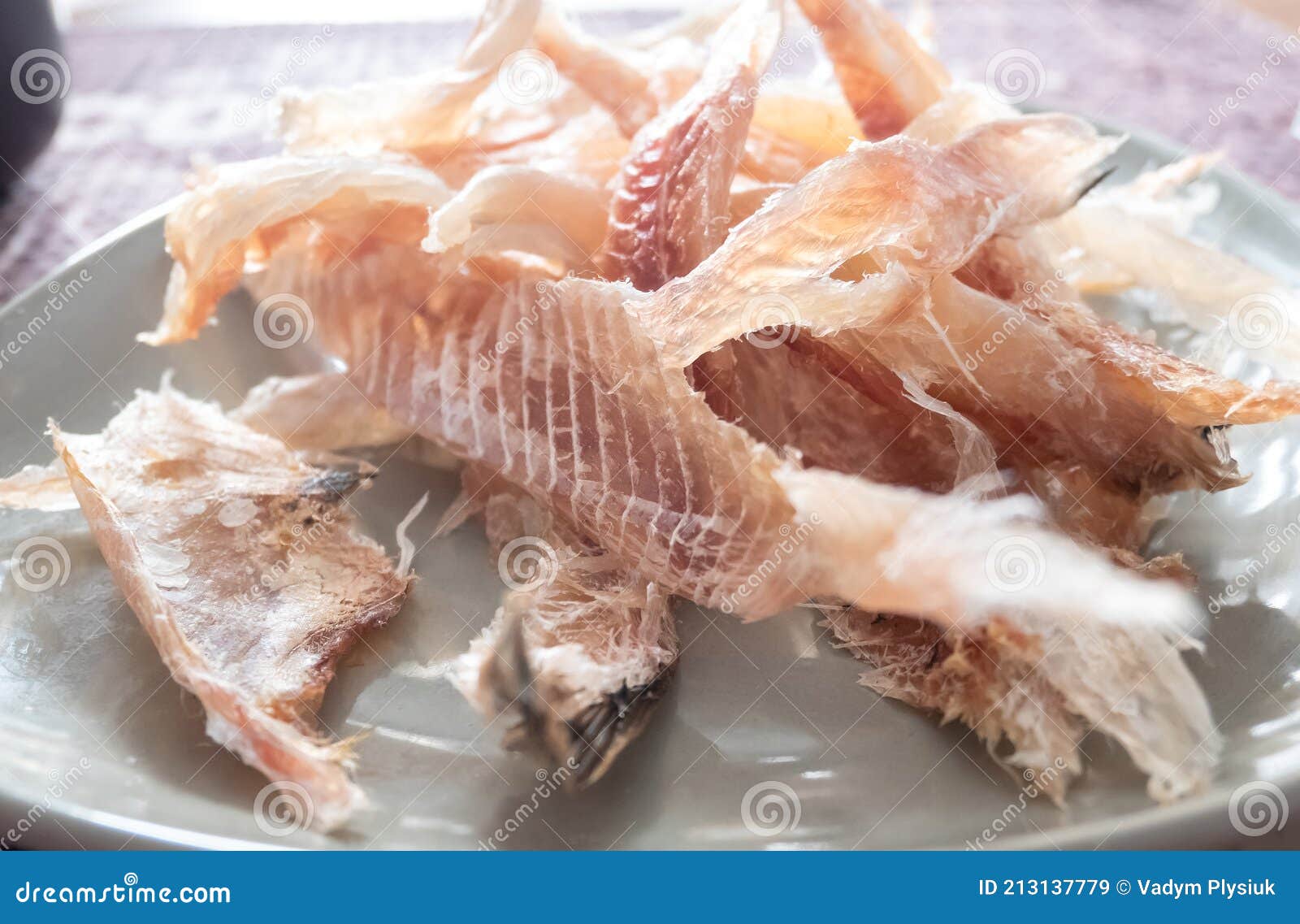 Dry Fish on the Plate, Perfect Snack for Beer Drink Stock Image - Image ...
