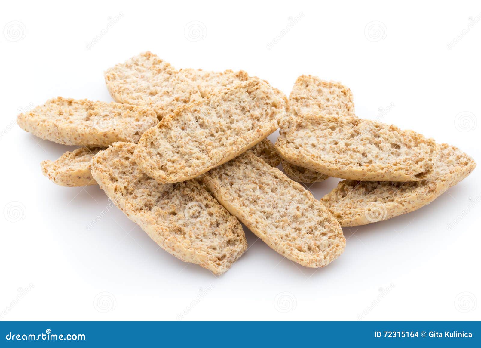 Dry Flat Bread Crisps with Herbs on a White Background. Stock Photo ...